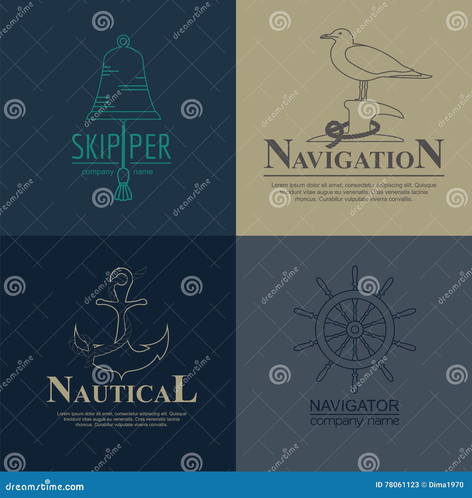 Set of Sailing Boat and Nautical Logos. Stock Vector - Illustration of ...