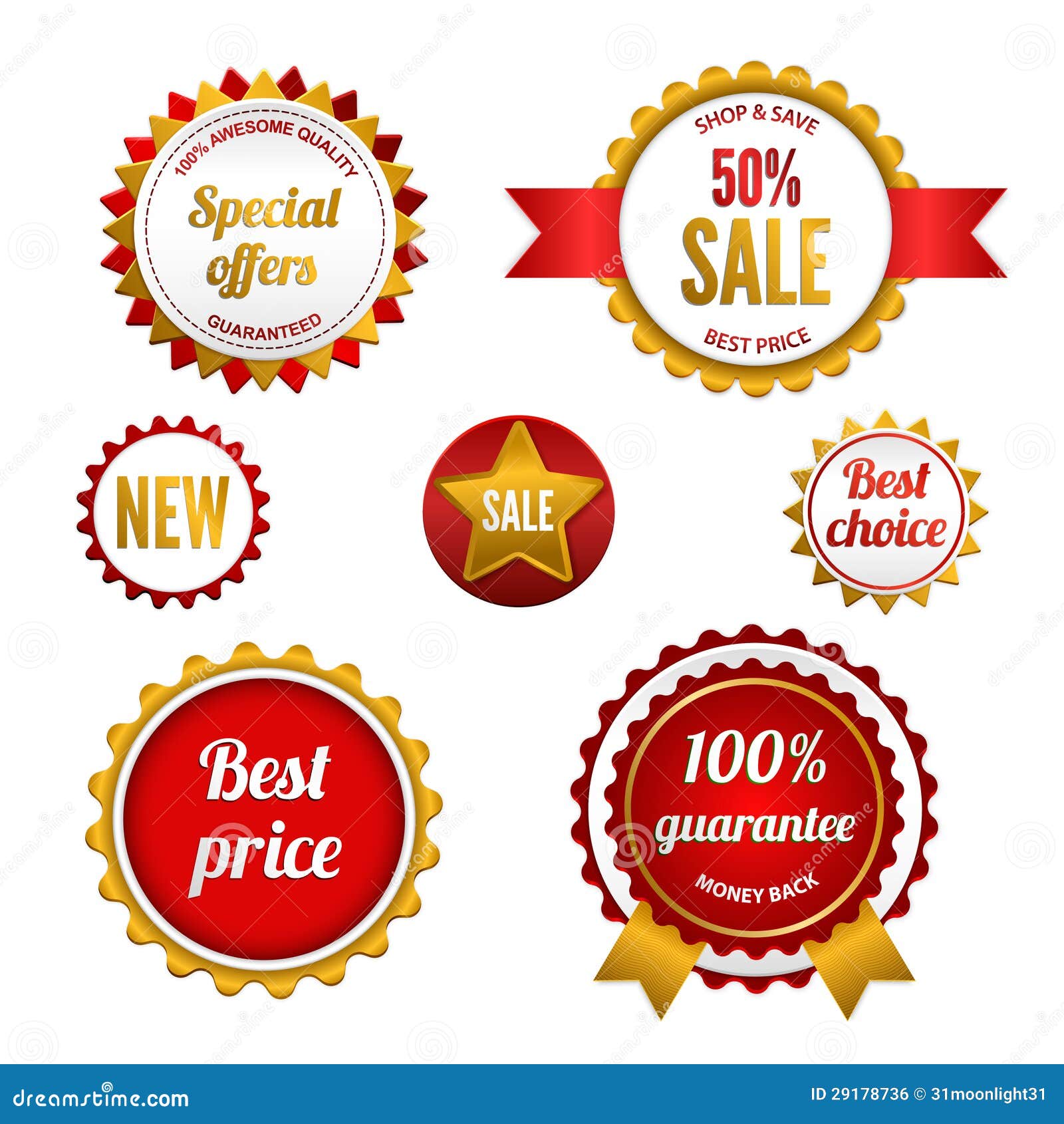 Set of Sale Badges, Labels and Stickers Stock Vector - Illustration of ...