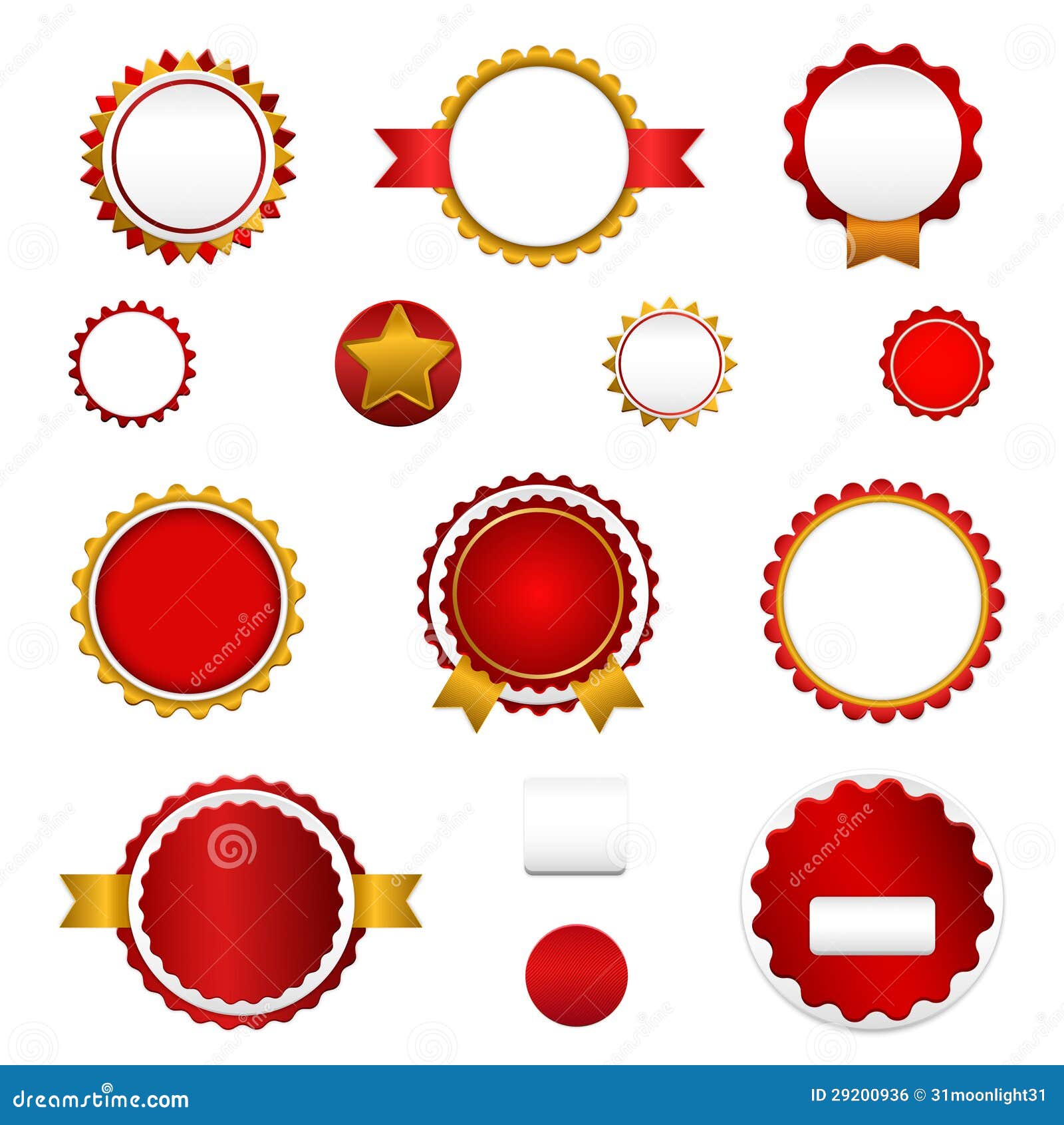 Set of Sale Badges, Labels and Stickers without Text in Red Stock ...