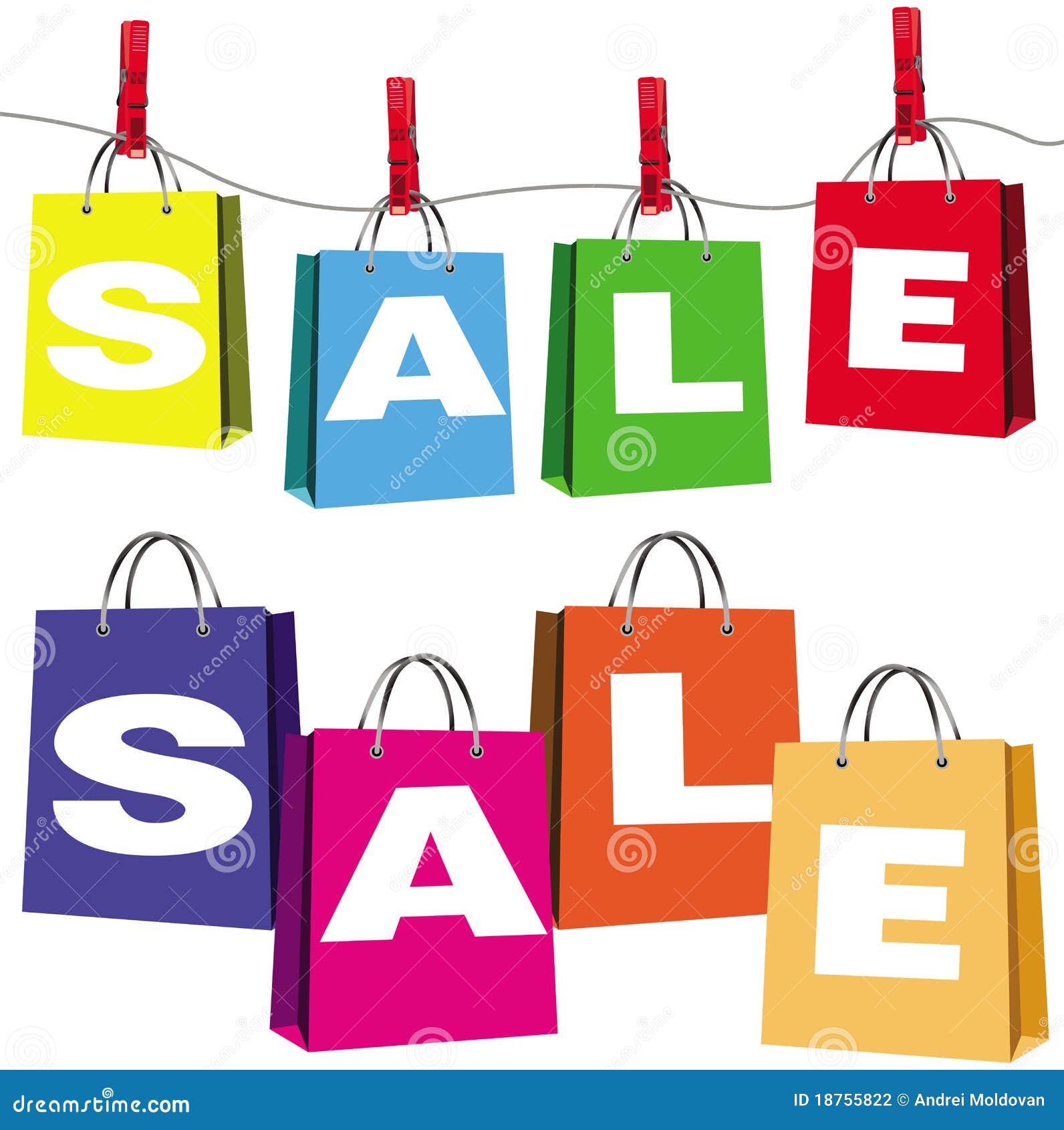 Set of sale bags stock vector. Illustration of flyer - 18755822