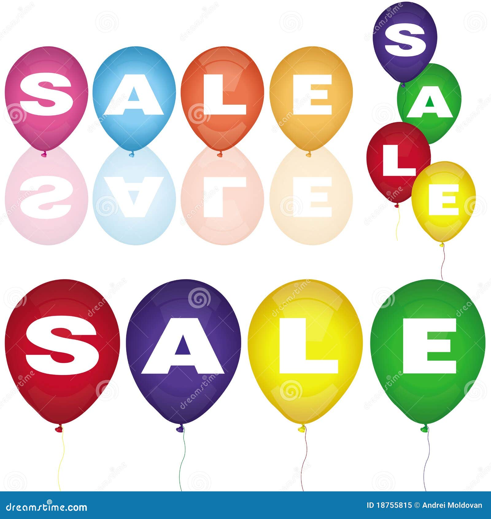 Set of sale balloons stock vector. Illustration of party - 18755815