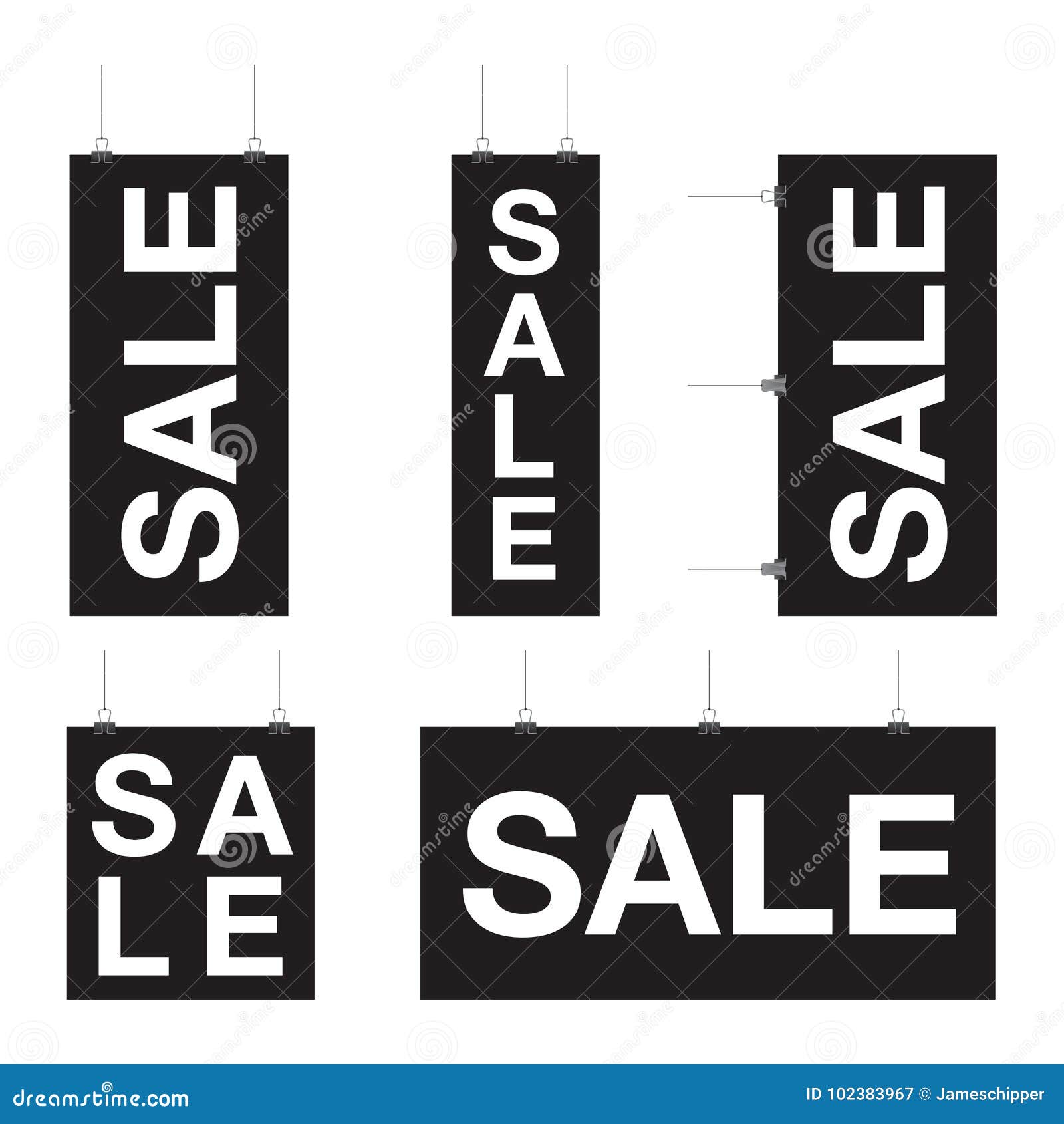 Set of sale hanging signs stock vector. Illustration of price - 102383967