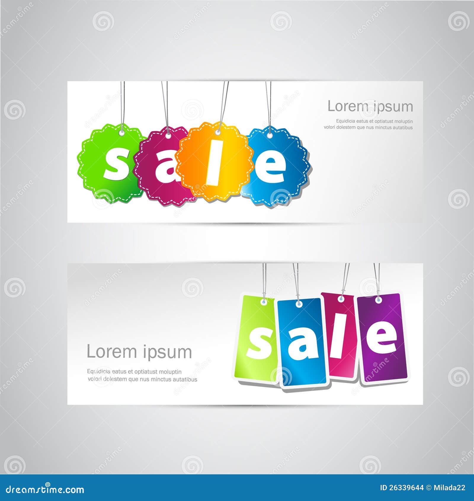 Set of Sale Horizontal Banners Stock Vector - Illustration of market ...