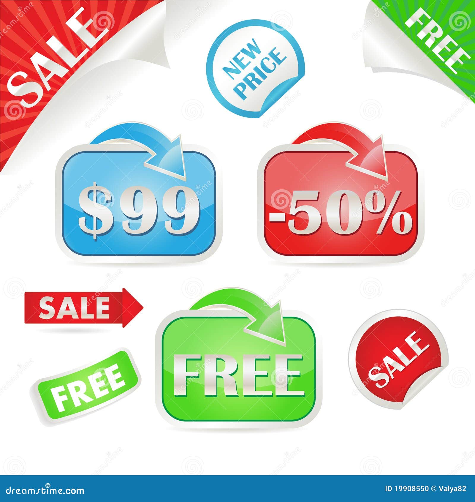 Set of Sale and Promo Stickers Stock Vector - Illustration of gift ...
