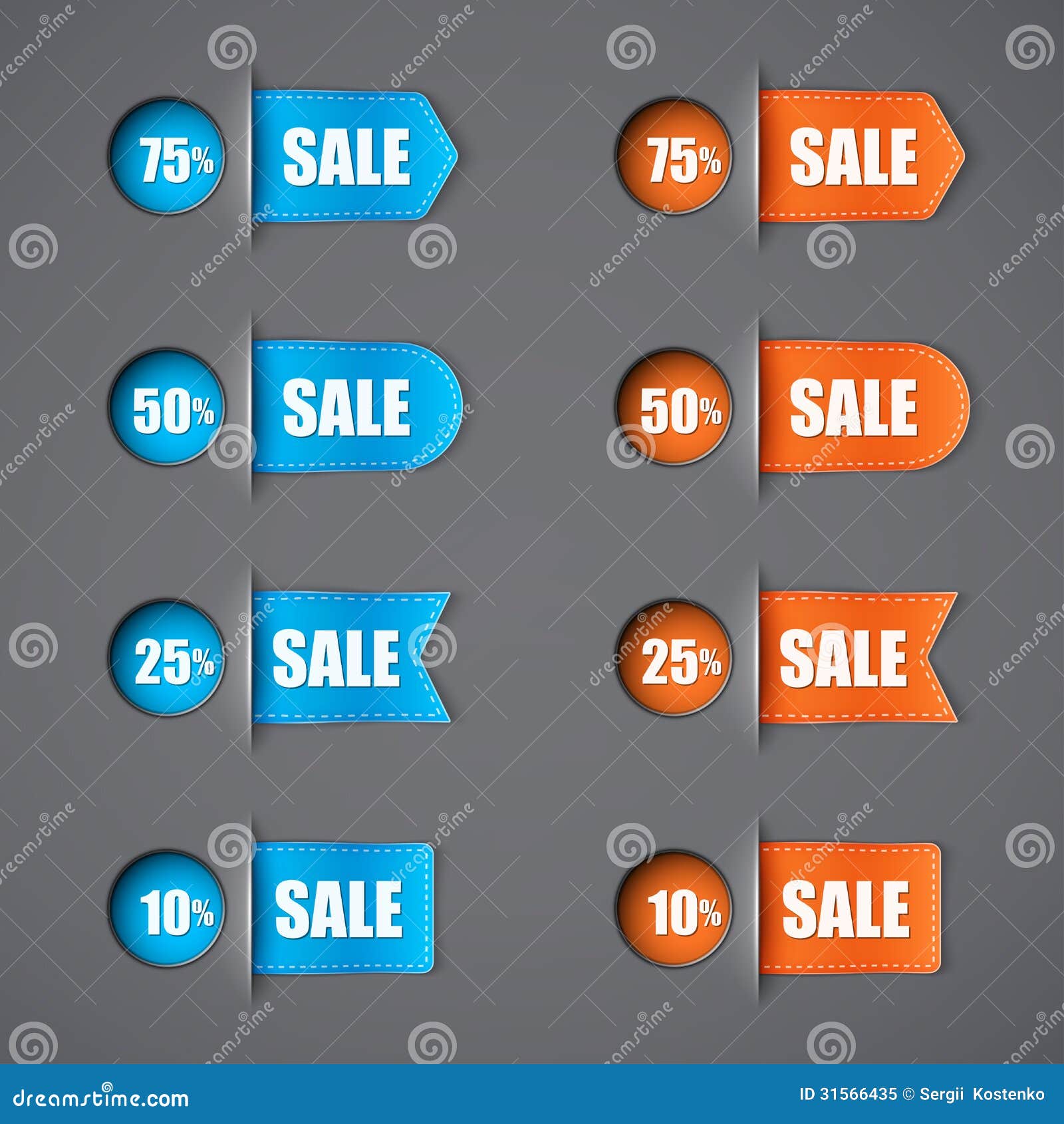 Set of sale ribbons stock vector. Illustration of store - 31566435