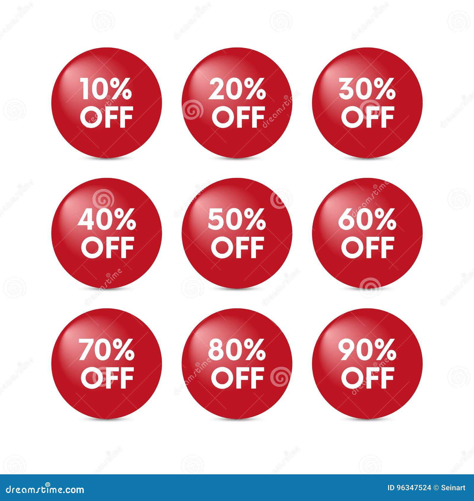 Set of Sale Tag. Percent Off. Vector. Stock Illustration - Illustration ...