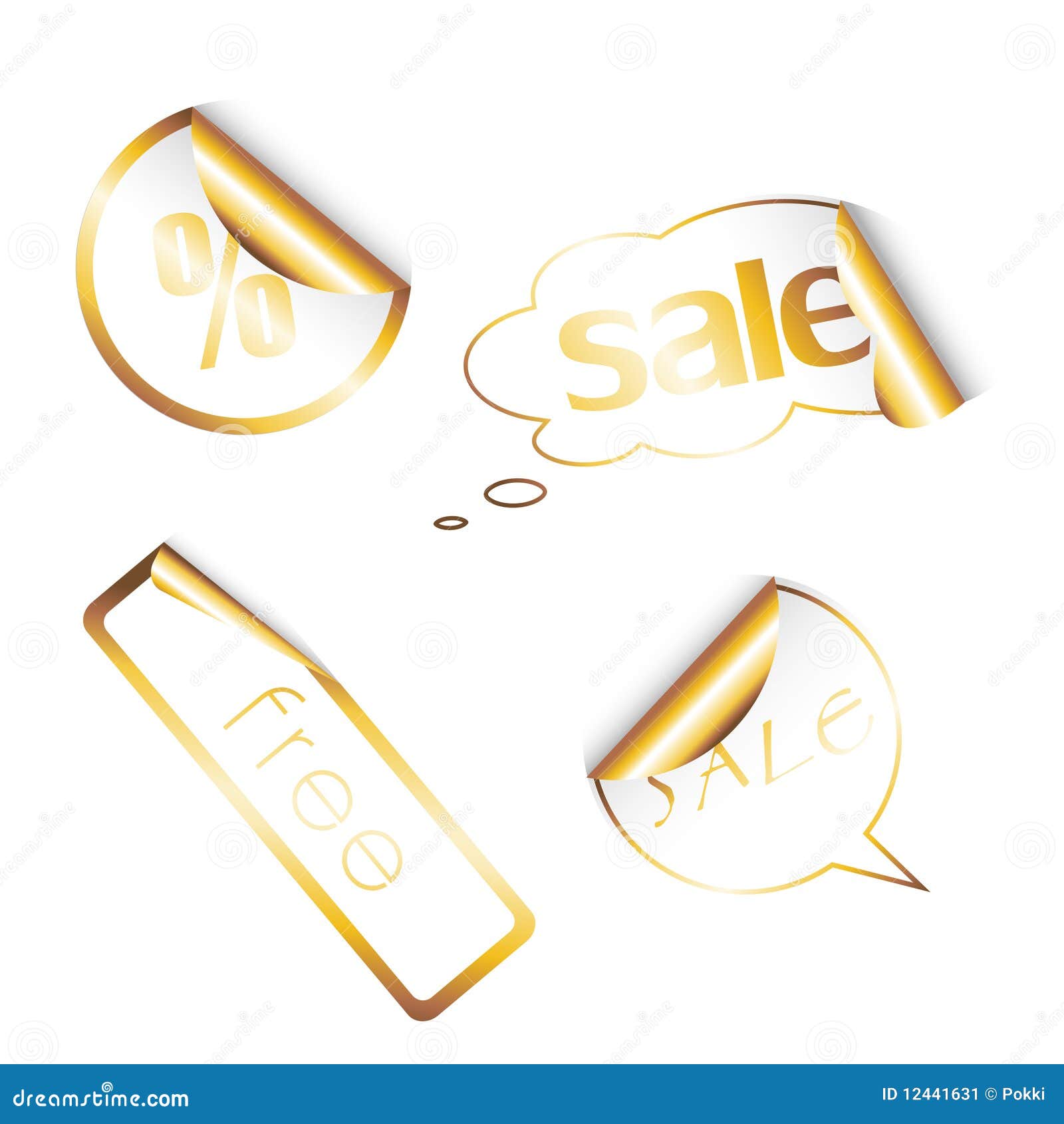 Set of Sale Tags with Different Shapes. Stock Vector - Illustration of ...