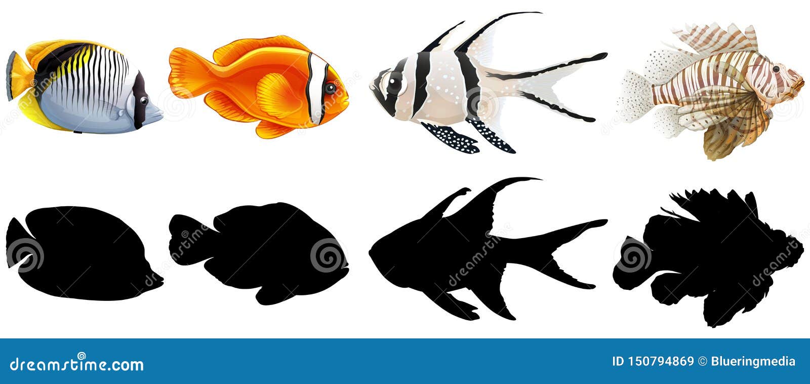 Saltwater Fish Tuna Set Cartoon Vector Illustration | CartoonDealer.com ...