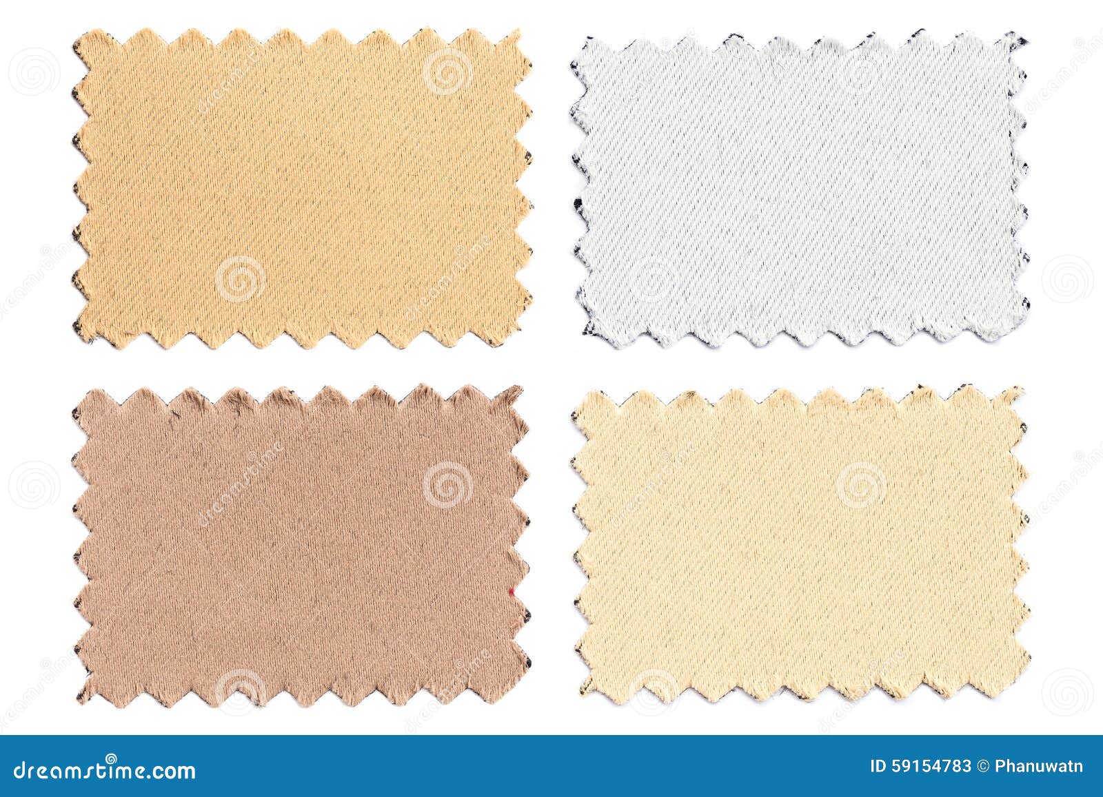Set of Sample Pieces Color Fabric Isolated on White Stock Image - Image ...
