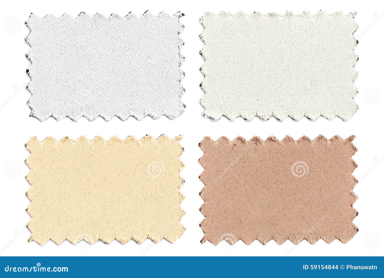 Set of Sample Pieces Color Fabric Isolated on White Stock Photo - Image ...