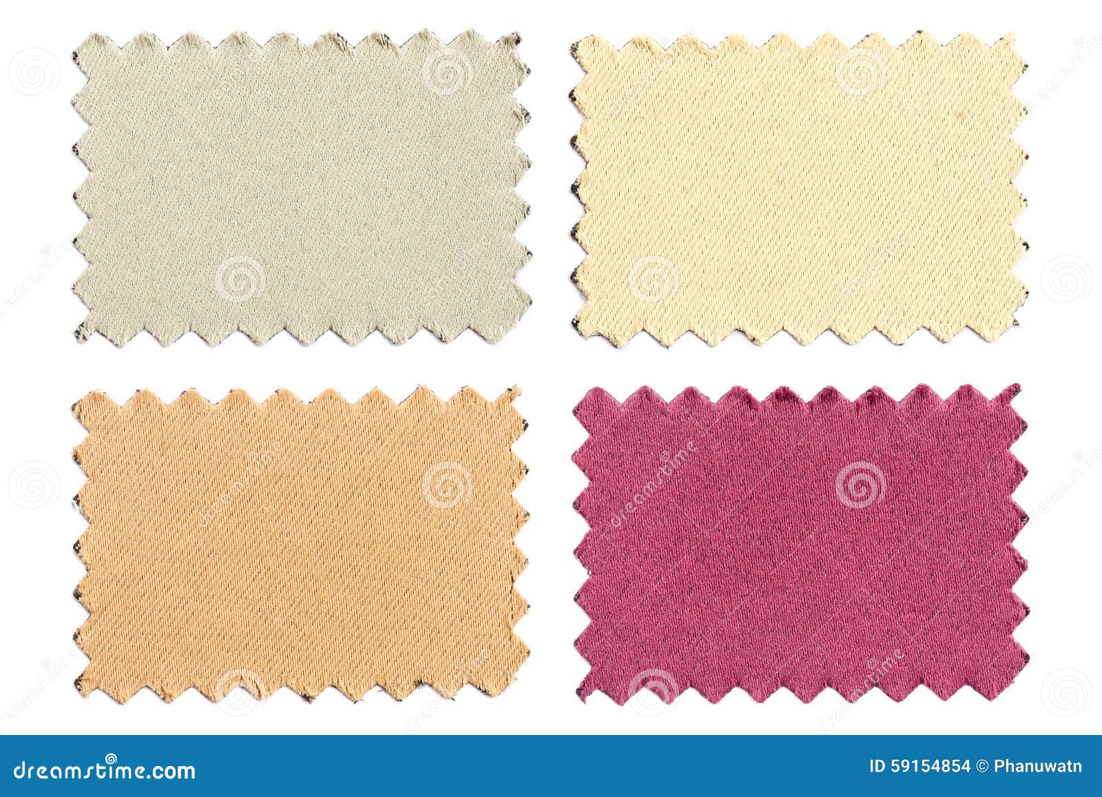Set Of Sample Pieces Color Fabric Isolated On White Stock Photography ...