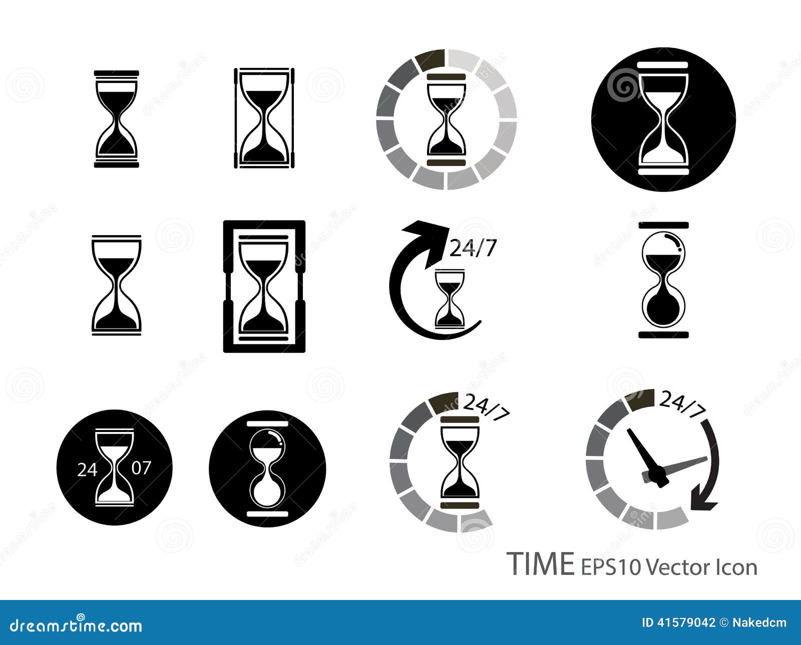 Timer, Sand Hourglass, Glass Clock Isometric Icon. 3d Line Art ...
