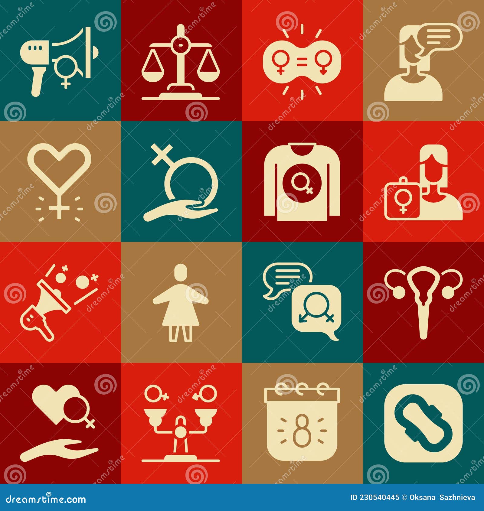 Set Sanitary Napkin Female Reproductive System Feminist Activist