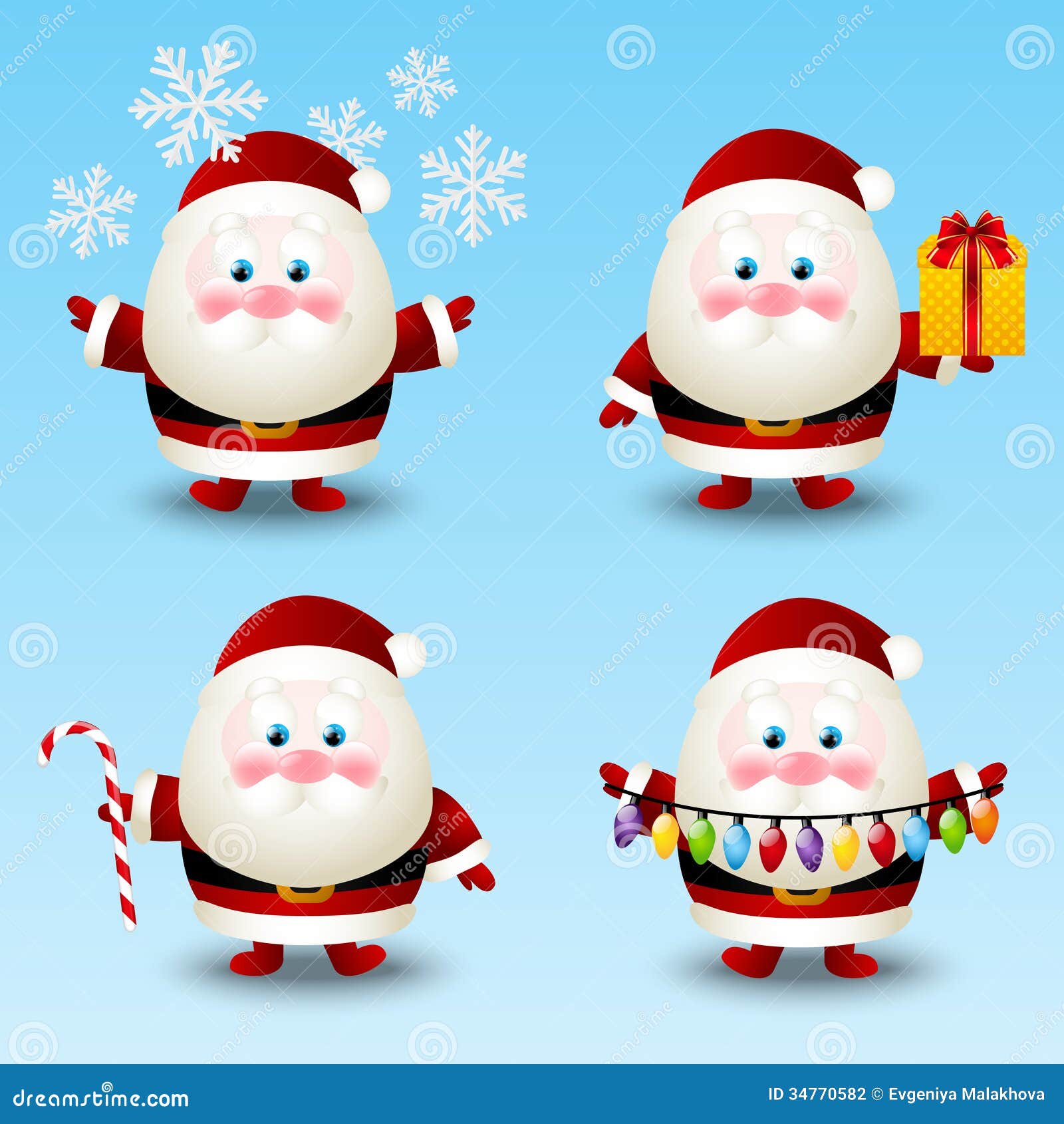 Set of Santa characters stock vector. Illustration of claus - 34770582