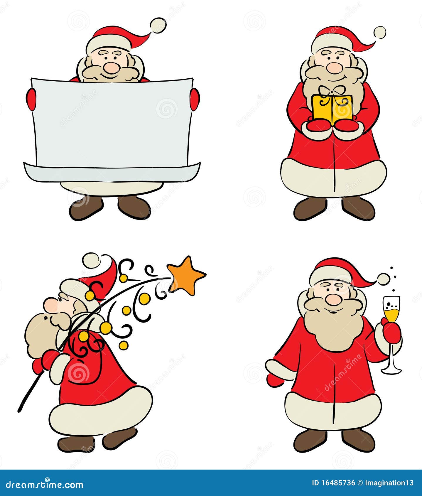 A set of Santa Claus stock vector. Illustration of xmas - 16485736
