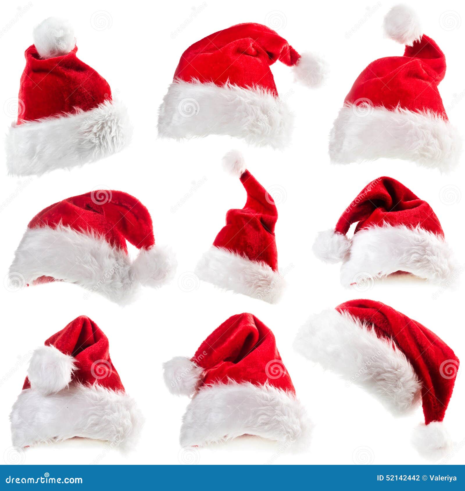 Set of Santa Claus hats stock photo. Image of decoration - 52142442