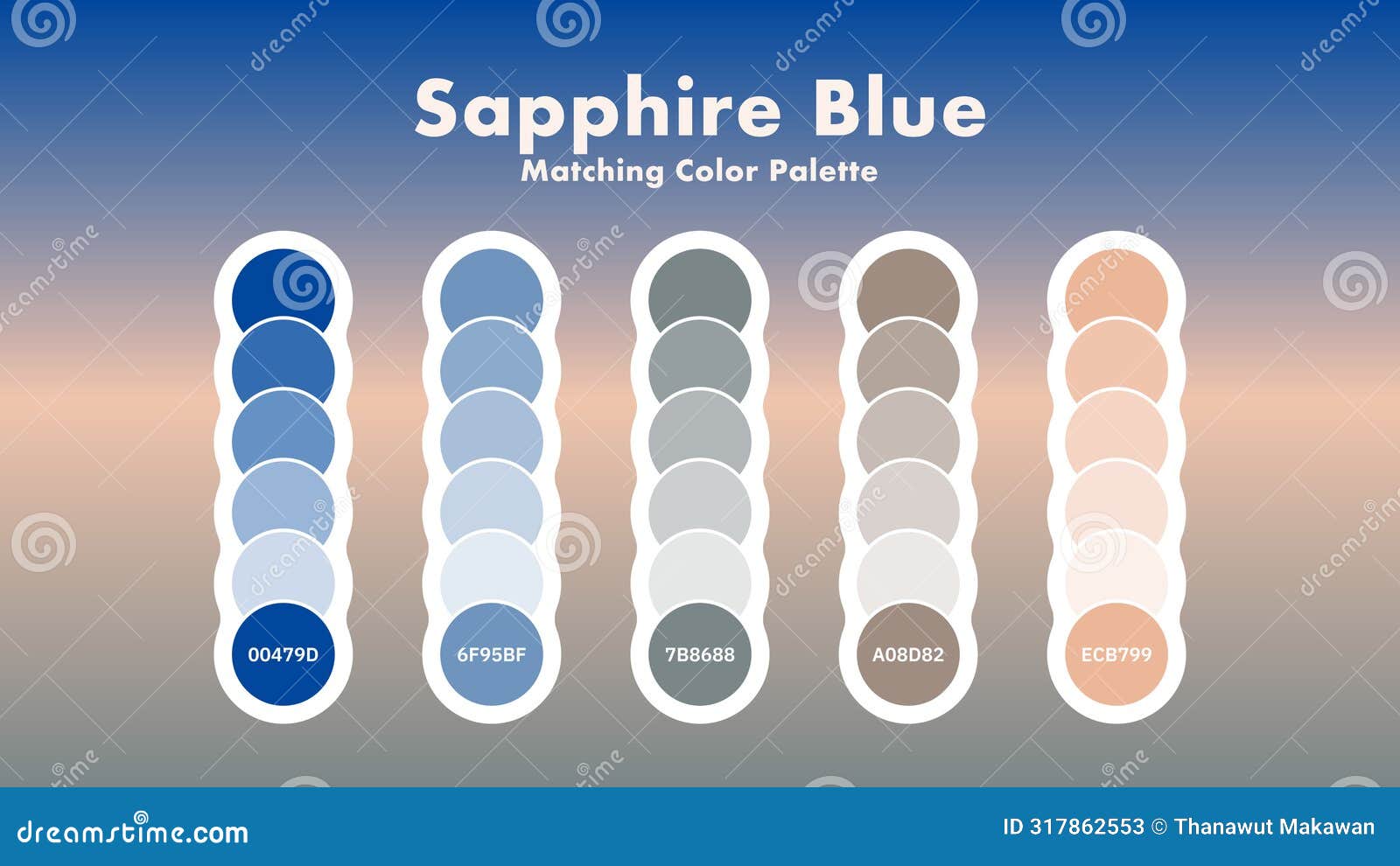 Set Of Sapphire Blue Color Palette Combination In Rgb Hex. Matching ... Set Of Sapphire Blue Color Palette Combination In Rgb Hex. Matching ...