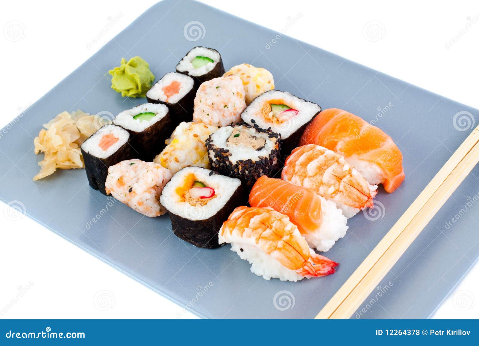 Set of sashimi on plate stock photo. Image of rice, seafood - 12264378