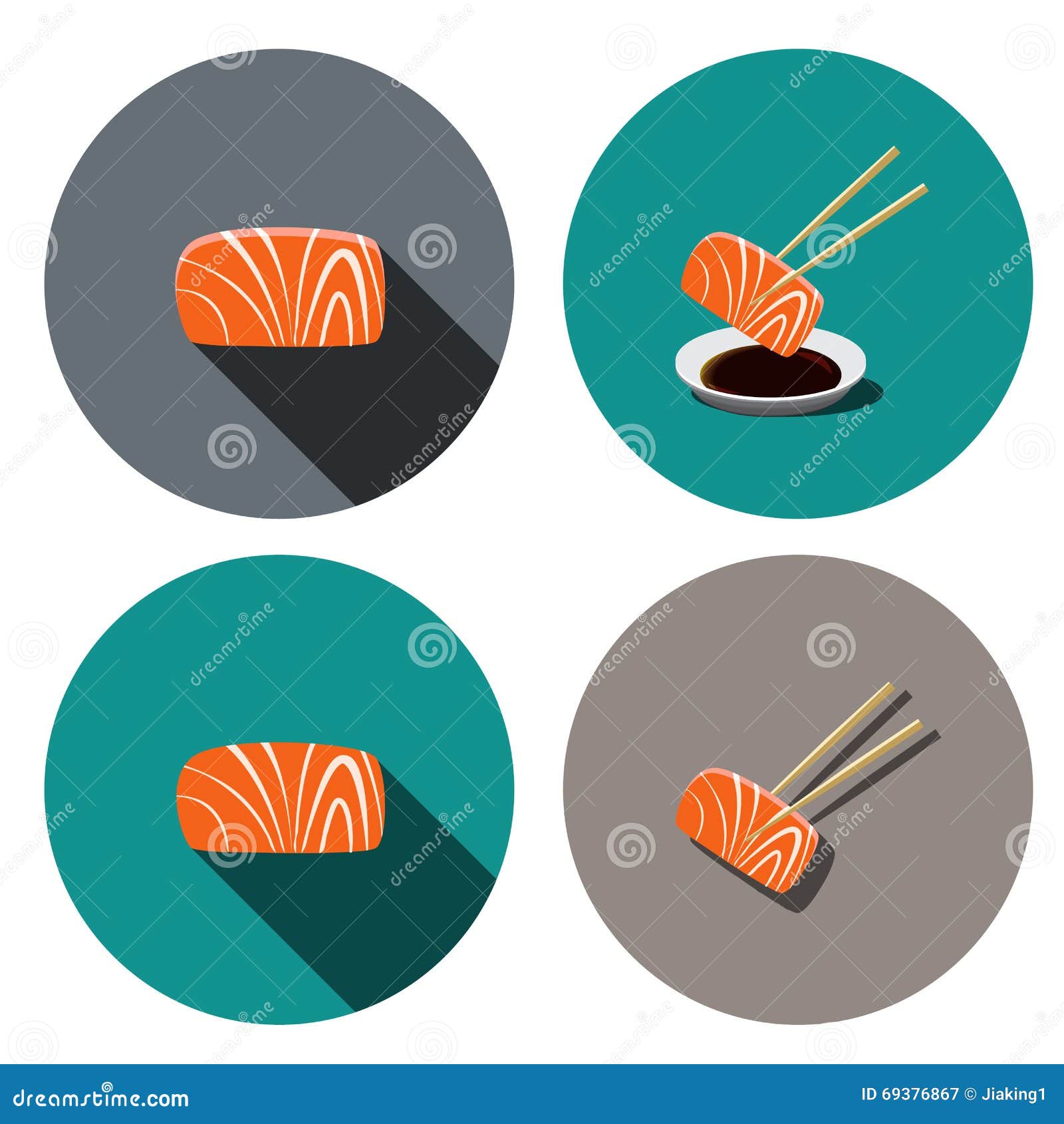 Salmon Icon Isolated On White Background. Seafood. Design Elements For ...