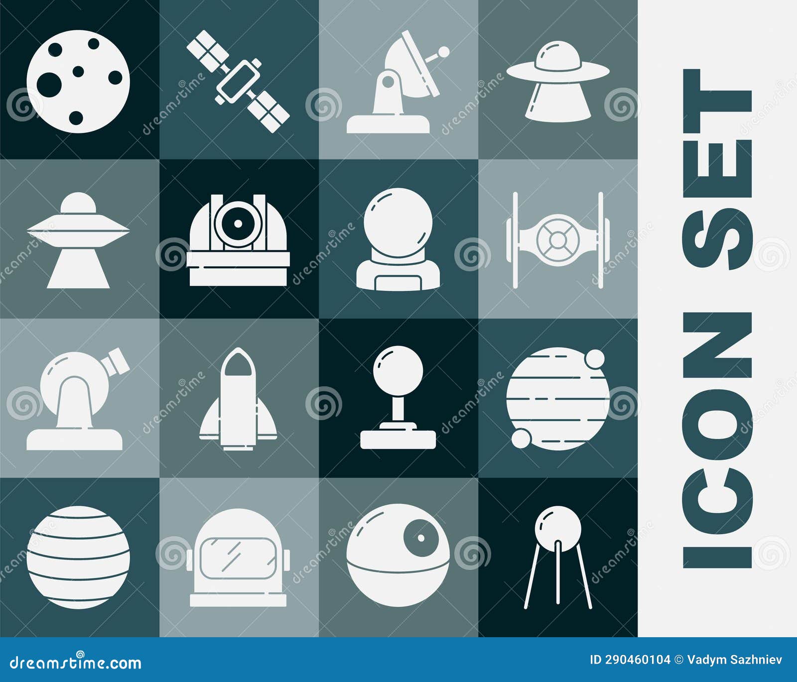 Set Satellite, Planet, Cosmic Ship, Dish, Astronomical Observatory, UFO ... Set Satellite, Planet, Cosmic Ship, Dish, Astronomical Observatory, UFO ...