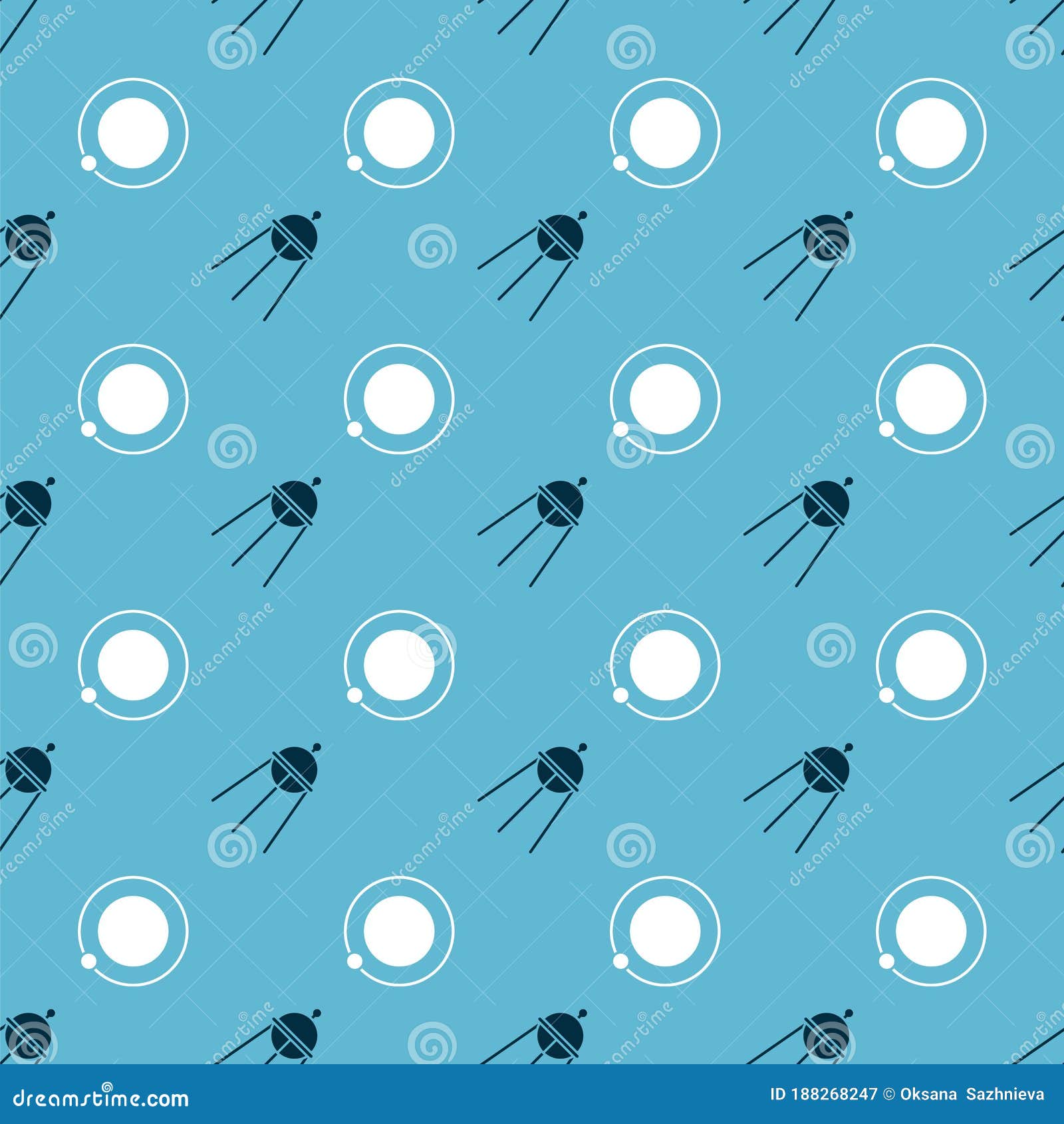 Set Satellite and Satellites Orbiting the Planet Earth on Seamless ...