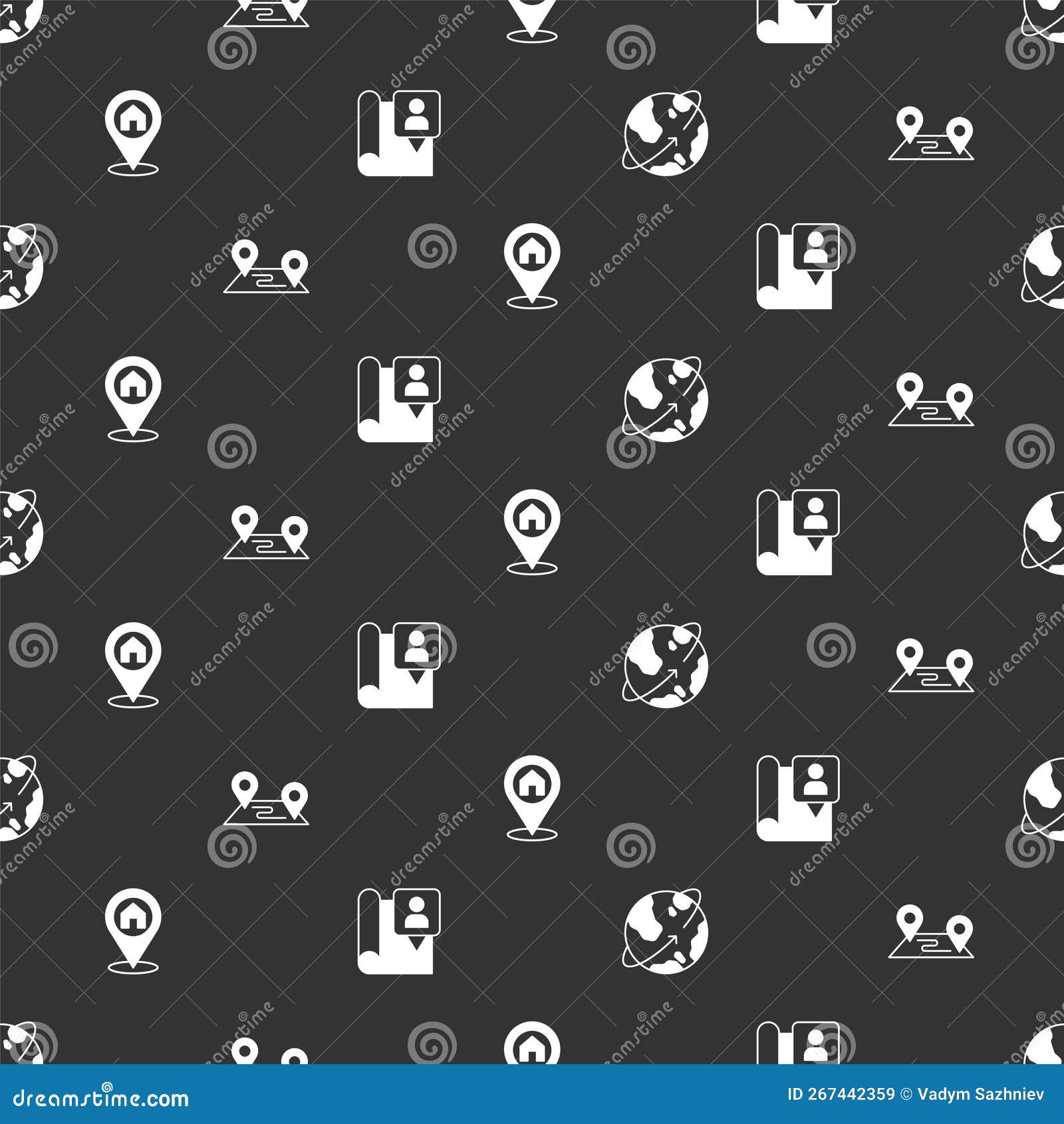 Set Satellites Orbiting the Earth, Route Location, Location with House ...