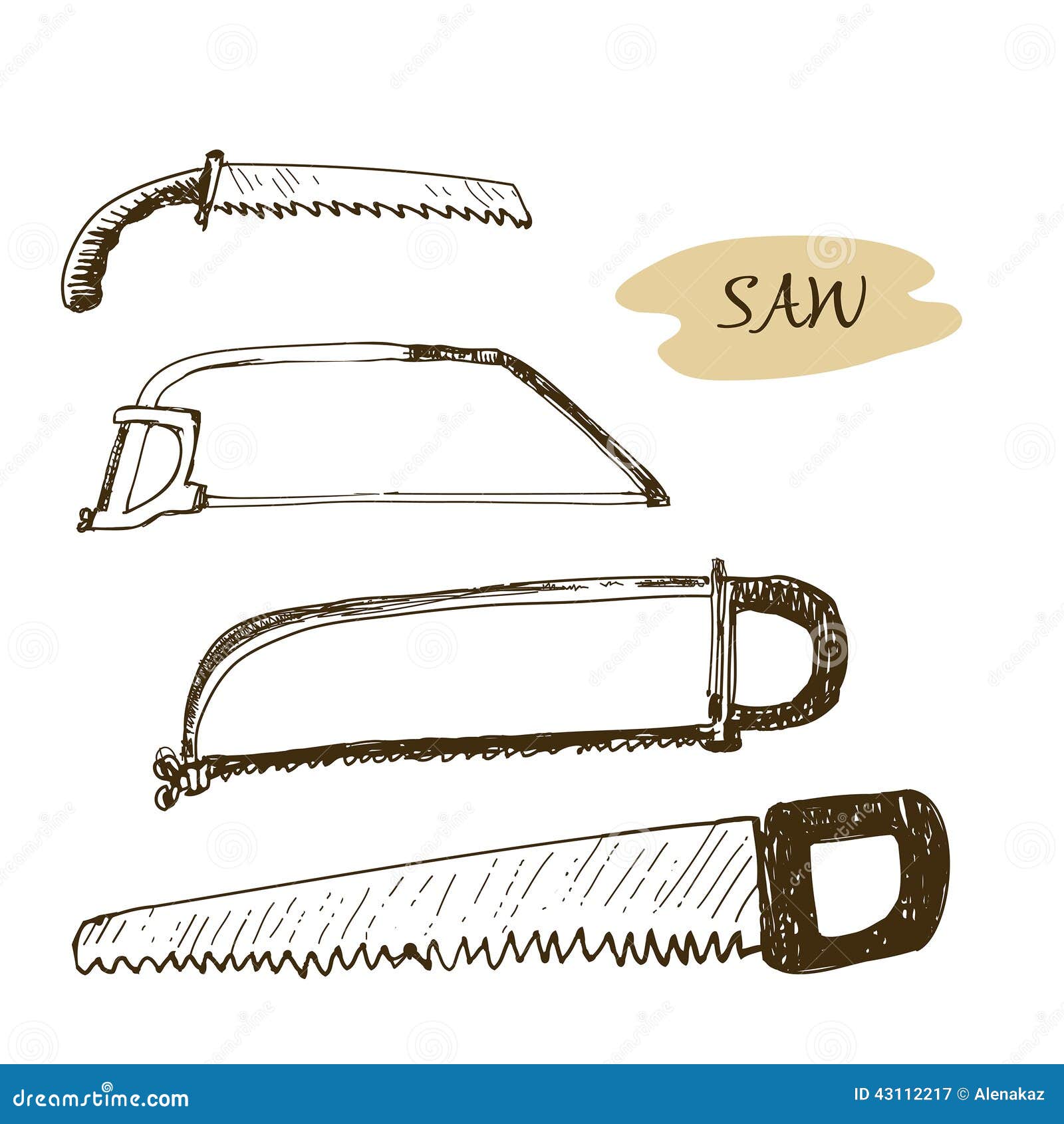 Set of saws stock vector. Illustration of autumn, vintage - 43112217