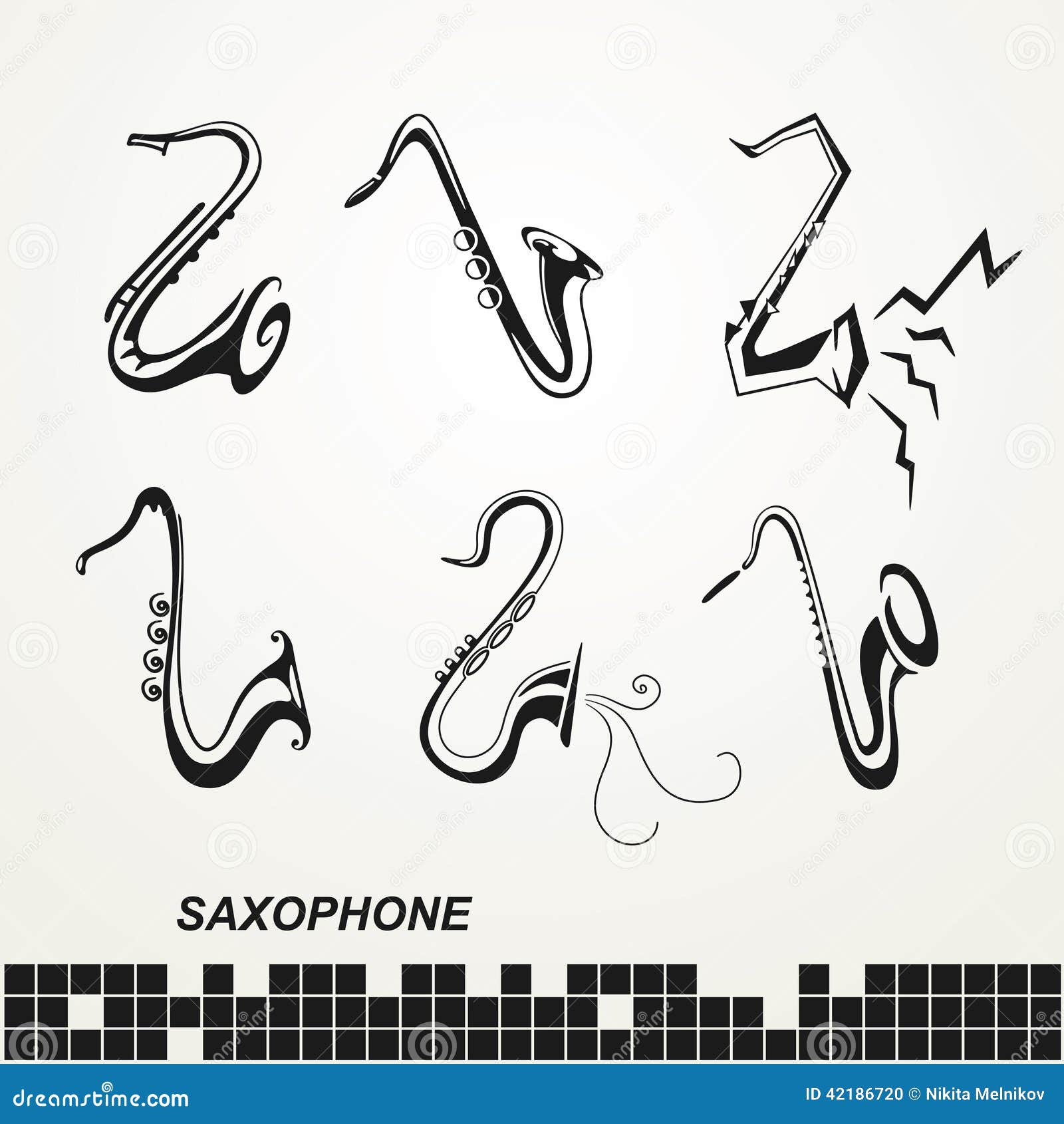 Set saxophones sign stock vector. Illustration of musician - 42186720