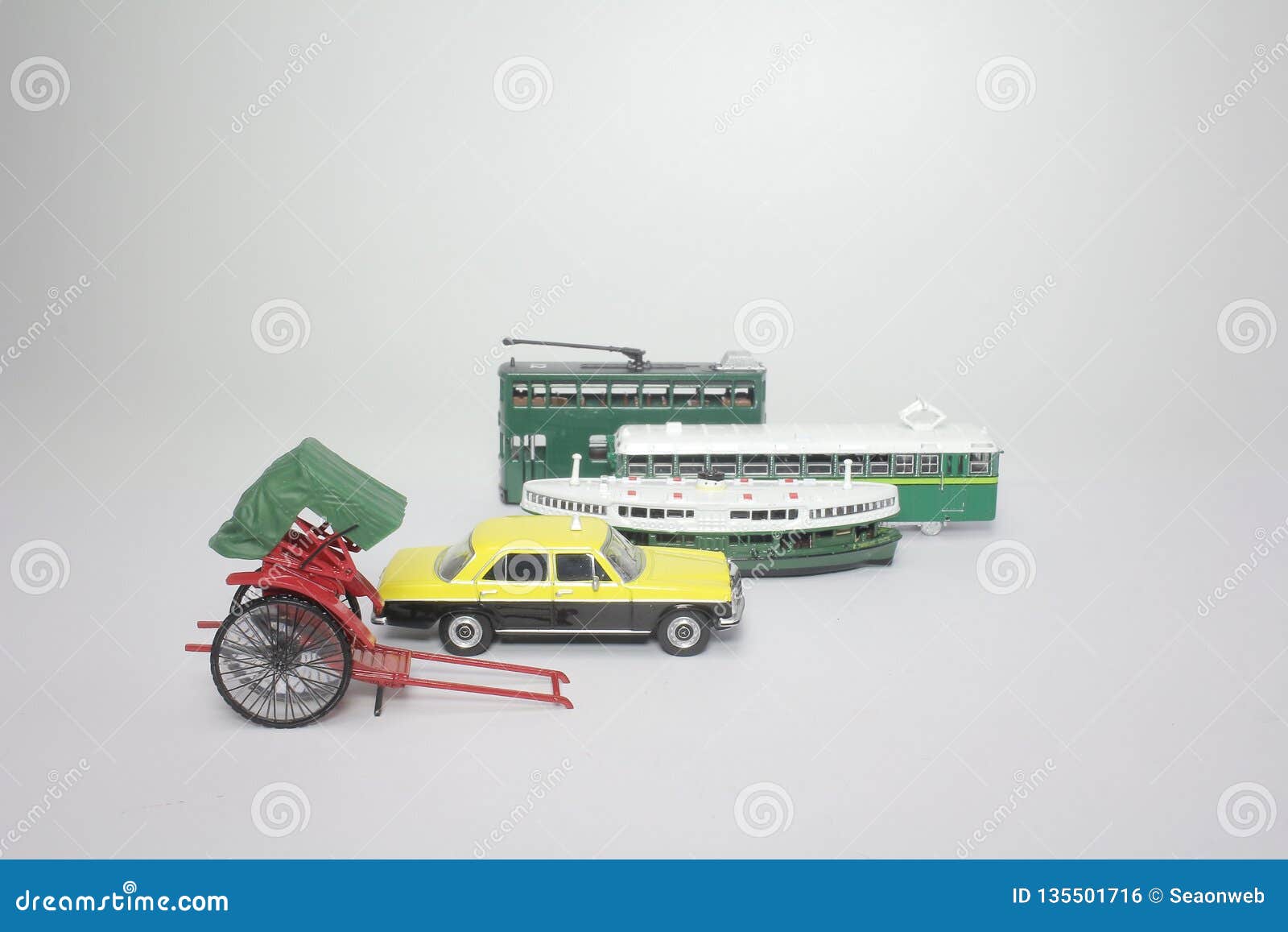 A Set of Scale Model of Old Transport Stock Photo - Image of kong ...