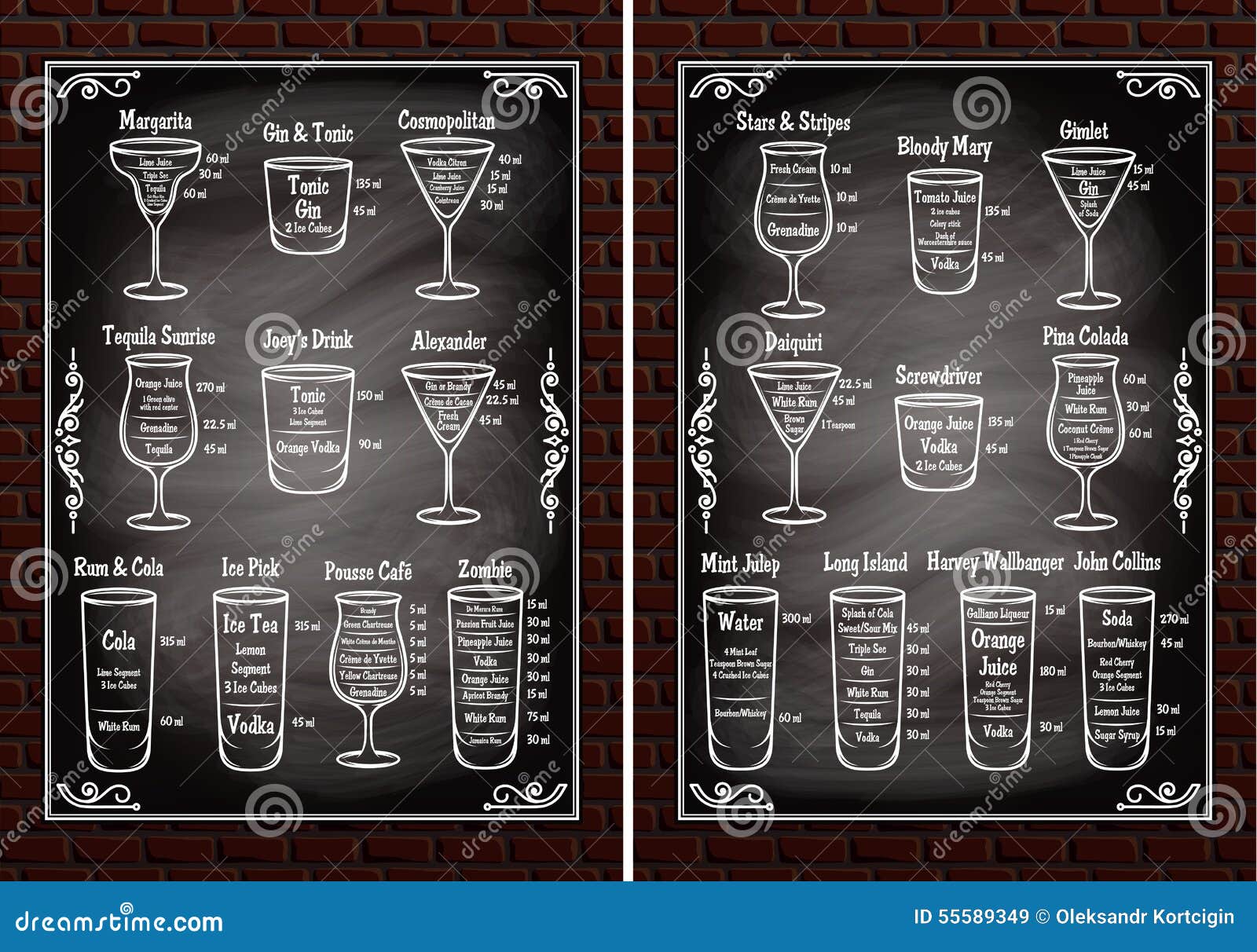 Set Schemes Ingredients for Making Cocktails Stock Illustration ... Set Schemes Ingredients for Making Cocktails Stock Illustration ...