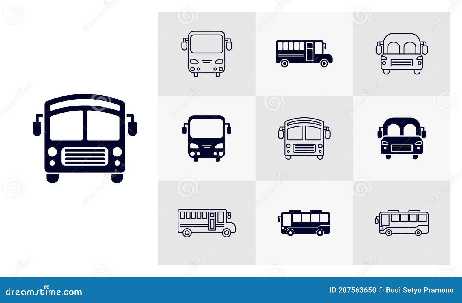Set of School Bus Icon Logo Vector Template, Education Icon Concepts ...
