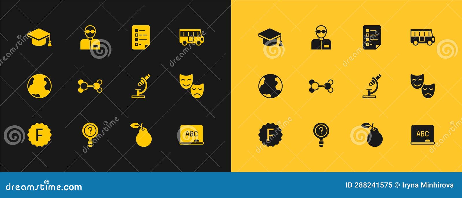 Set School Bus, Unknown Search, Microscope, Pear, Molecule, Clipboard ...