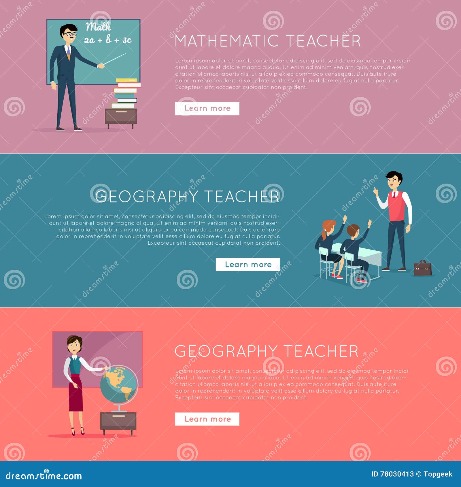 Classroom With Pupils And Teacher. Lesson. Classroom Interior. Vector ...