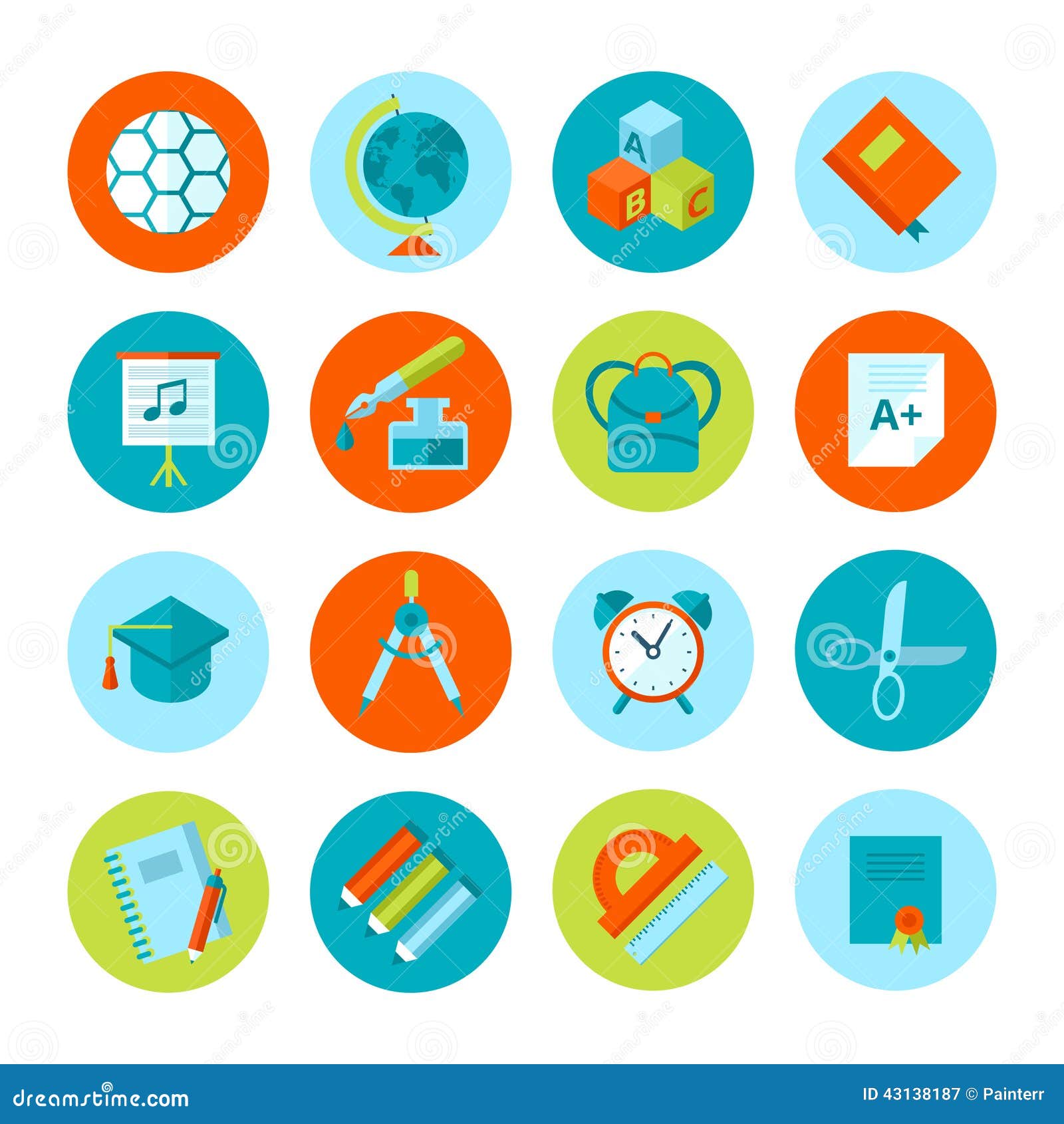 Set of School and Education Icons. Stock Illustration - Illustration of ...