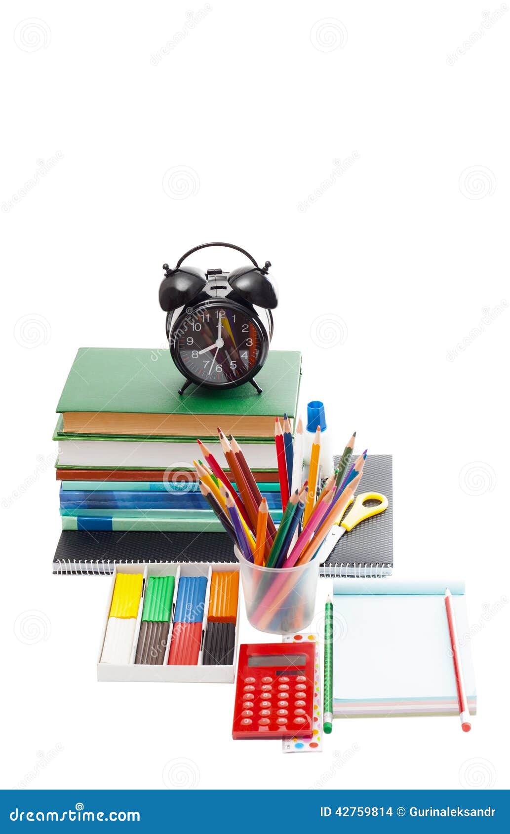 Set for school stock photo. Image of crayon, notebook - 42759814