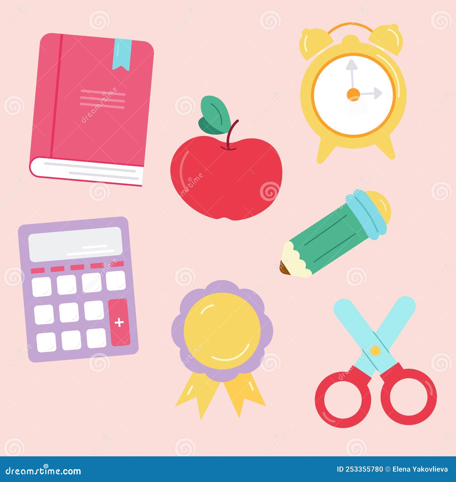 A Set of School Items. Back To School. Vector Illustration Stock Vector ...