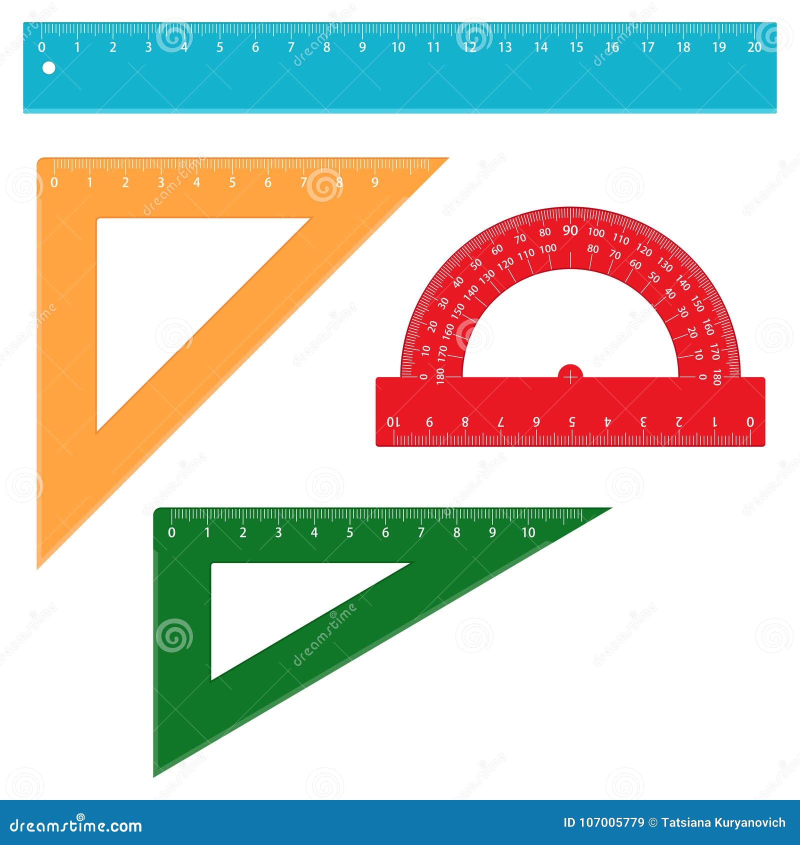 Set of School Measuring Rulers, Vector Illustration Stock Vector ...