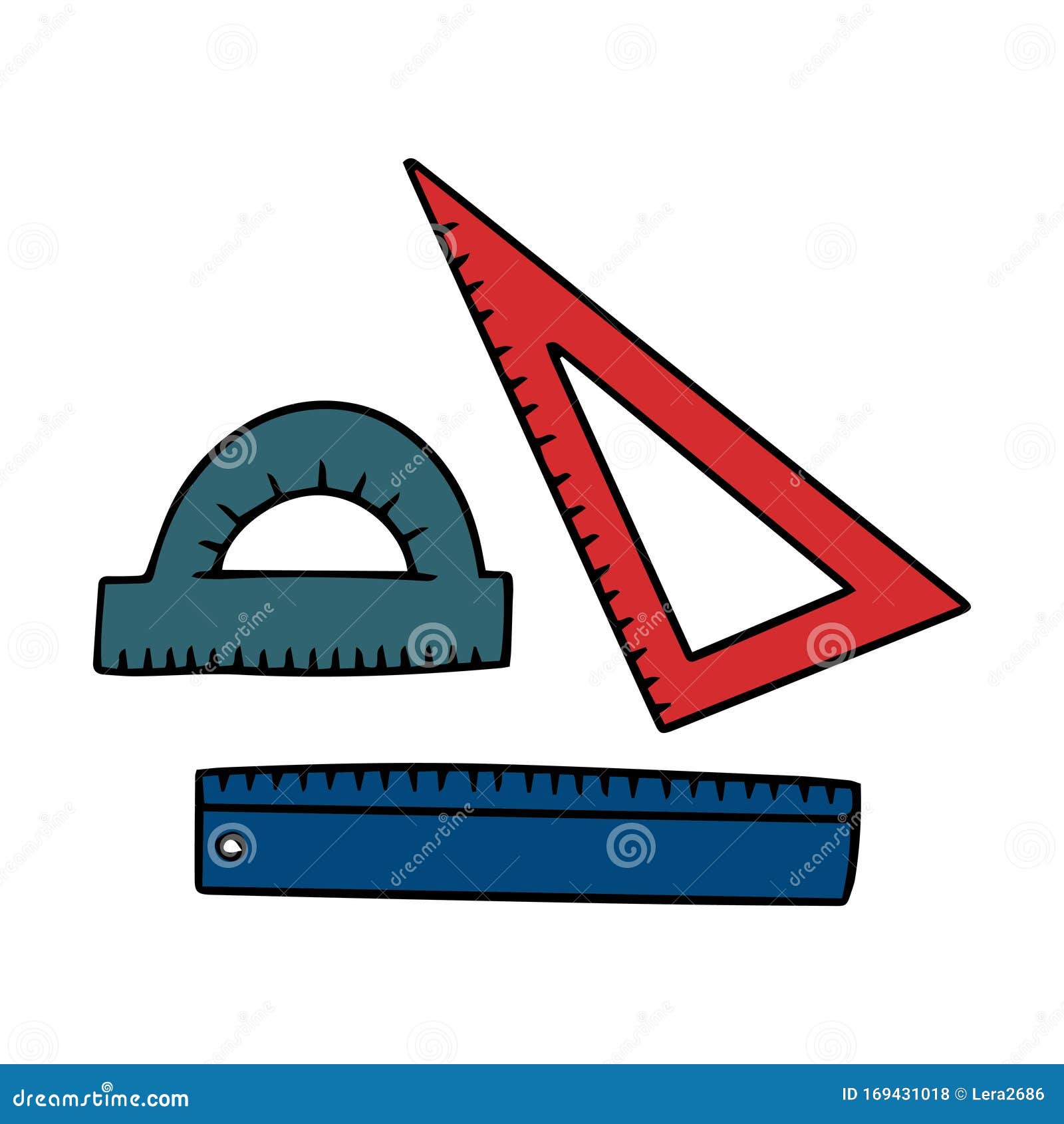 Set of School Rulers in Doodle Style. Color Vector Illustration Stock ... Set of School Rulers in Doodle Style. Color Vector Illustration Stock ...