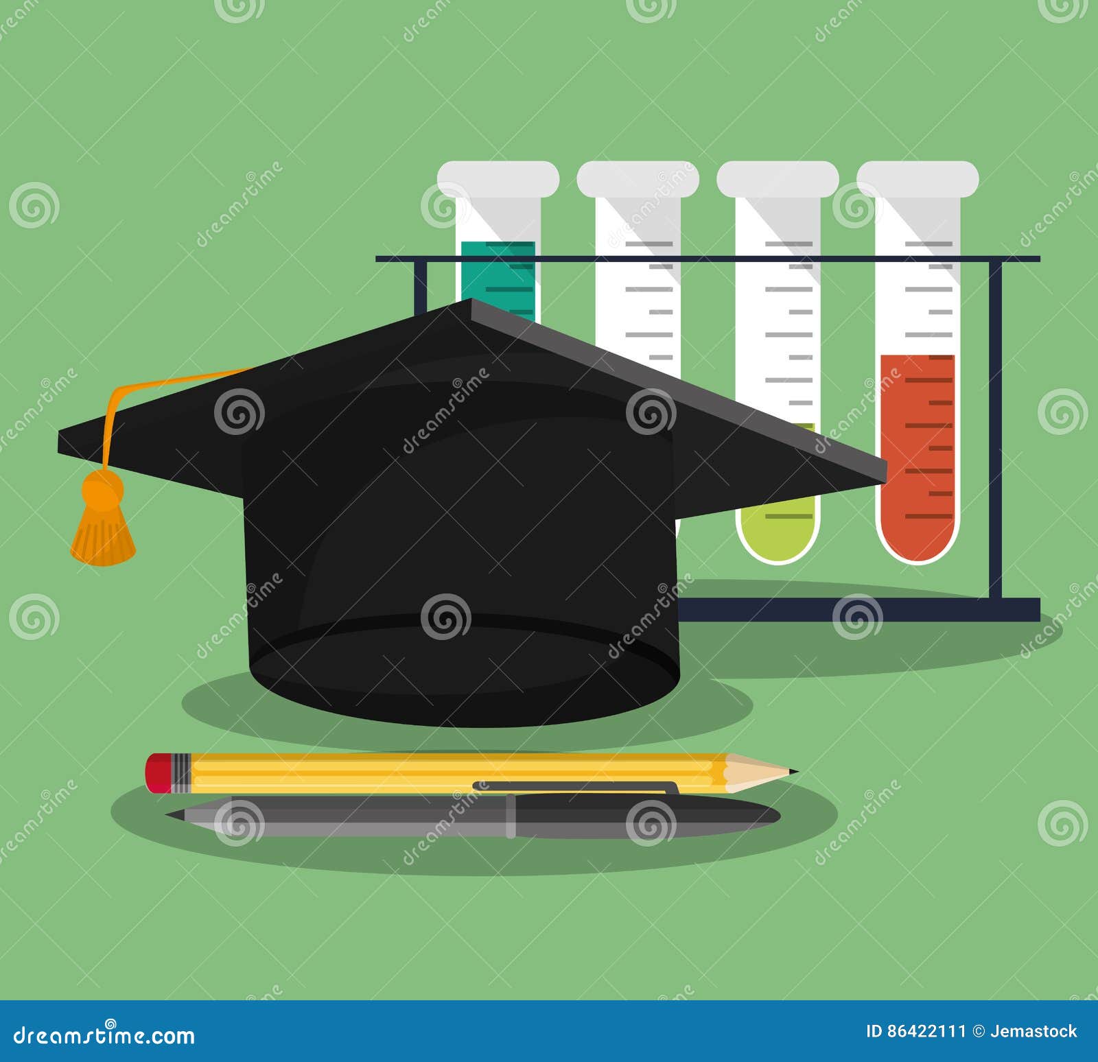 Set School Science Utensils Stock Vector - Illustration of bookshelf ...