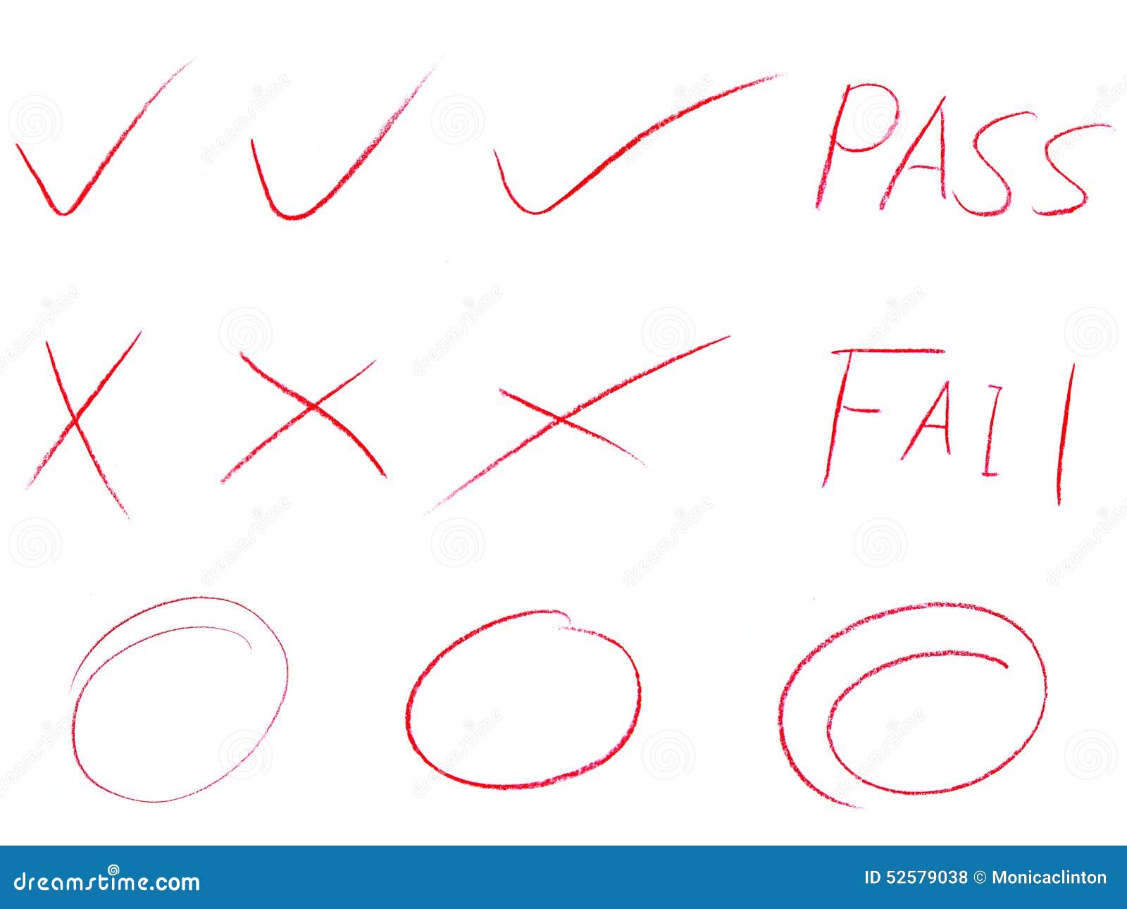 A Set of School Test Result and Check Mark Stock Illustration ...