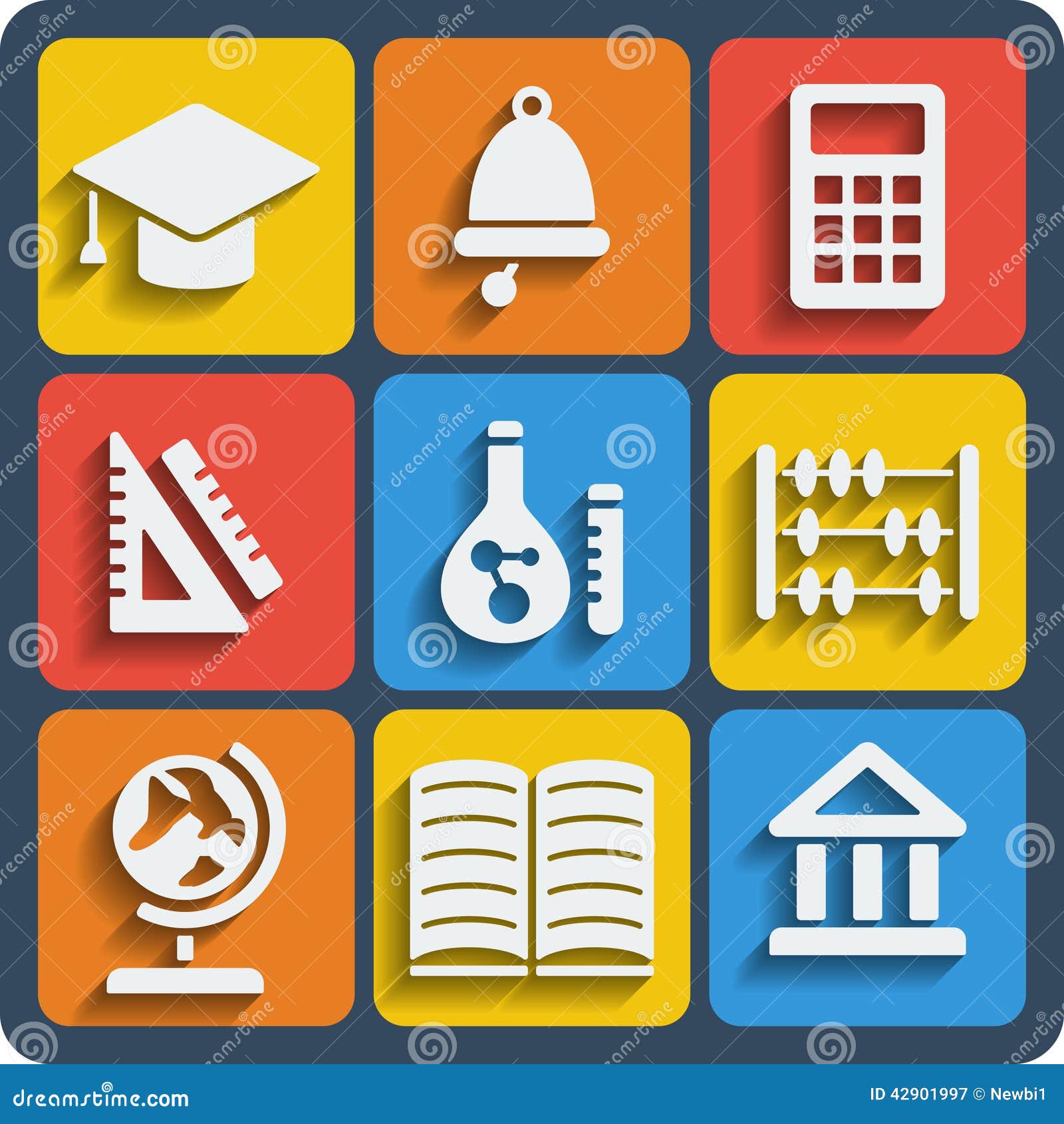 Set of 9 School Web and Mobile Icons. Vector. Stock Vector ...