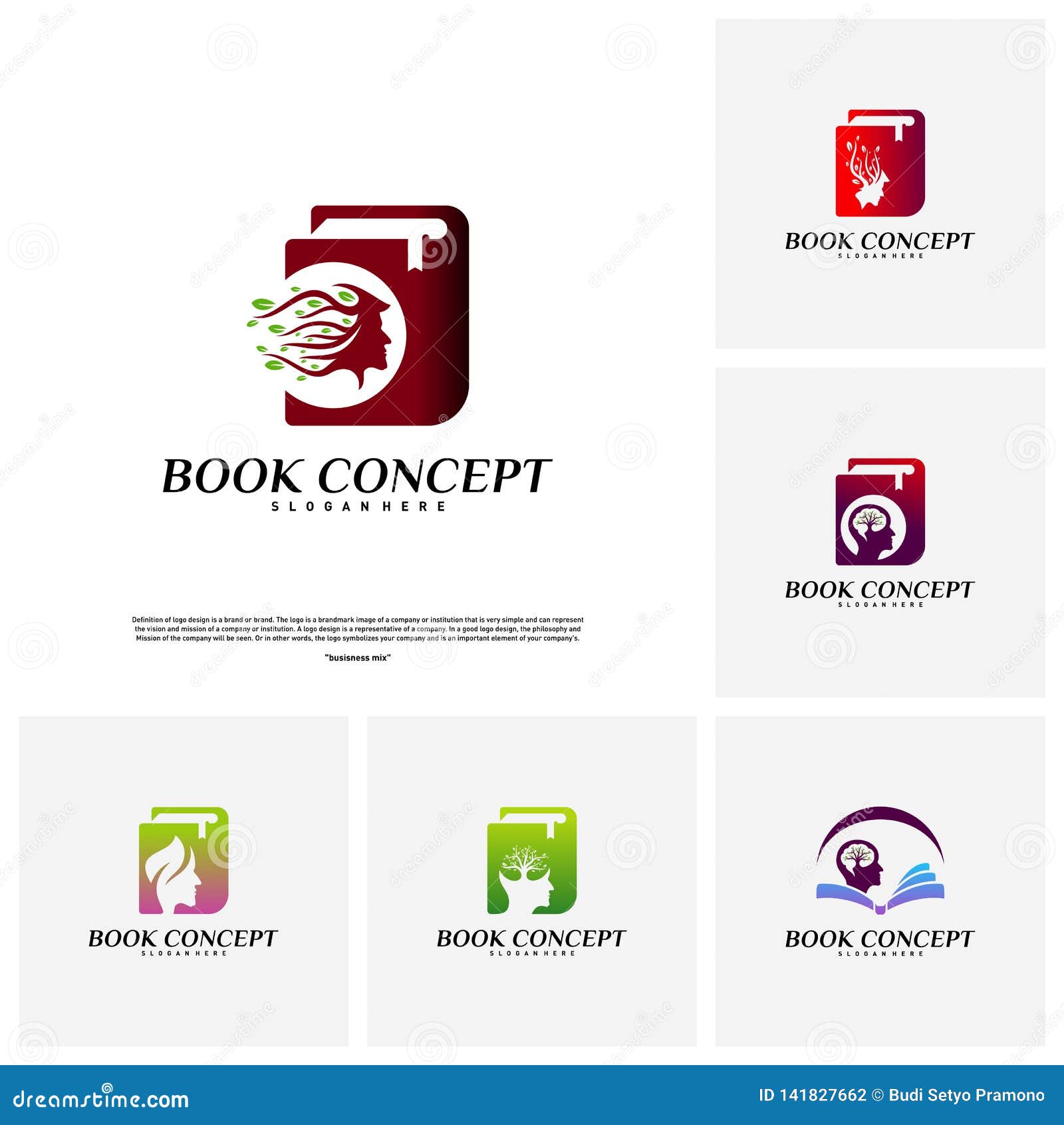 Set of Science Book Logo Concept. People Learning Education Logo Design ...
