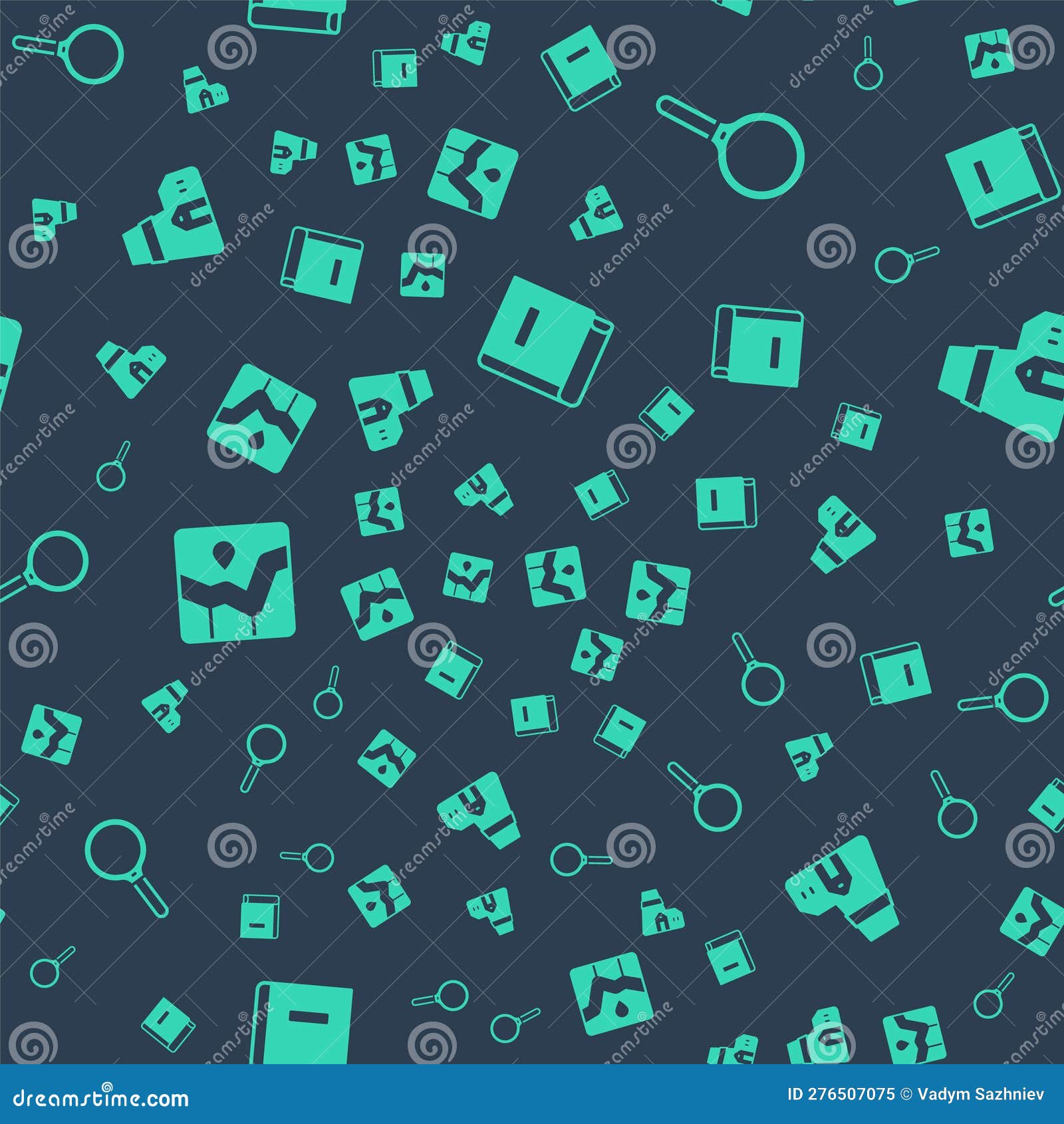 Set Science Book, Magnifying Glass, Graph Chart Infographic and Power ...