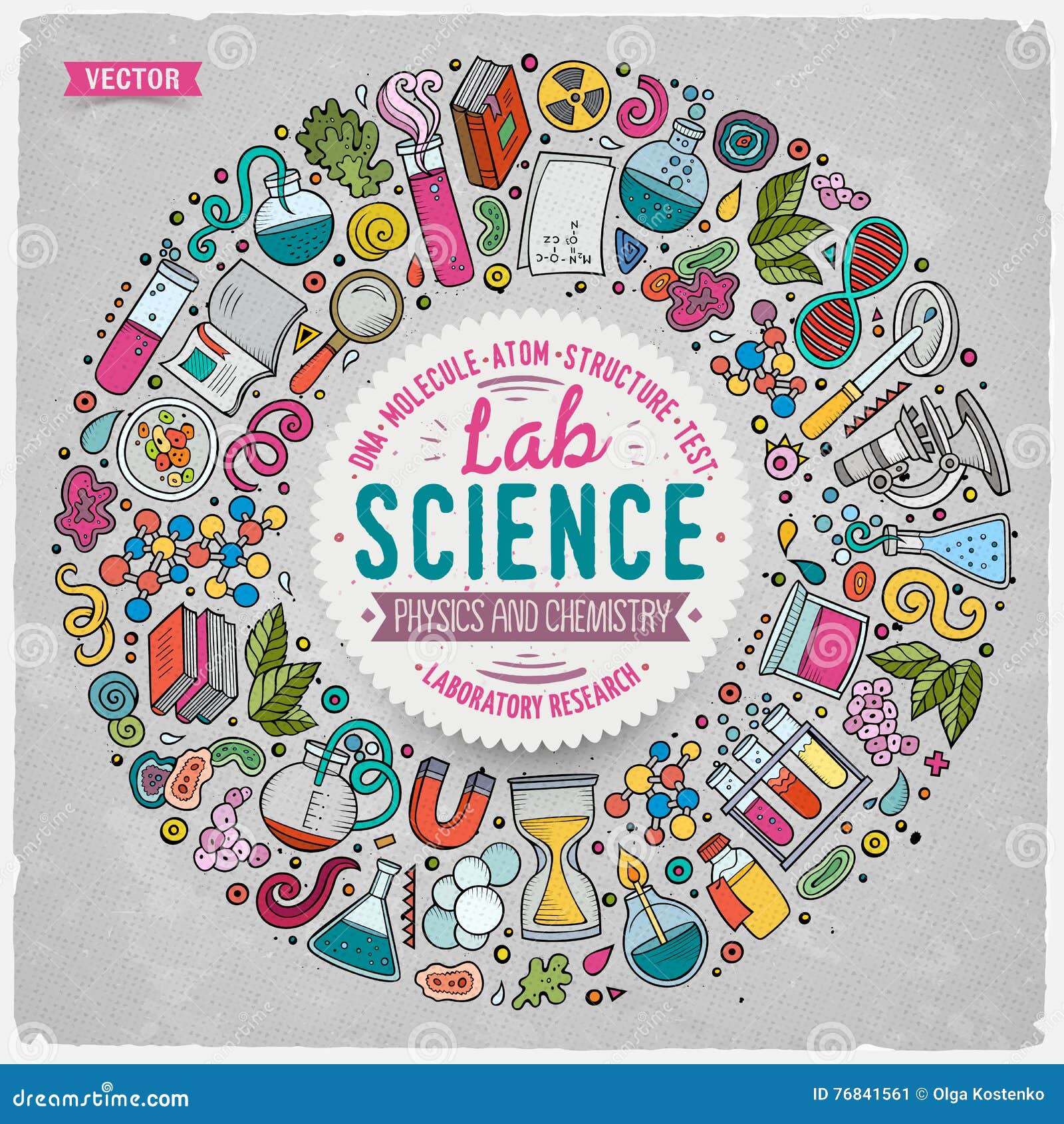 Set of Science Cartoon Doodle Objects, Symbols and Items Stock Vector ...