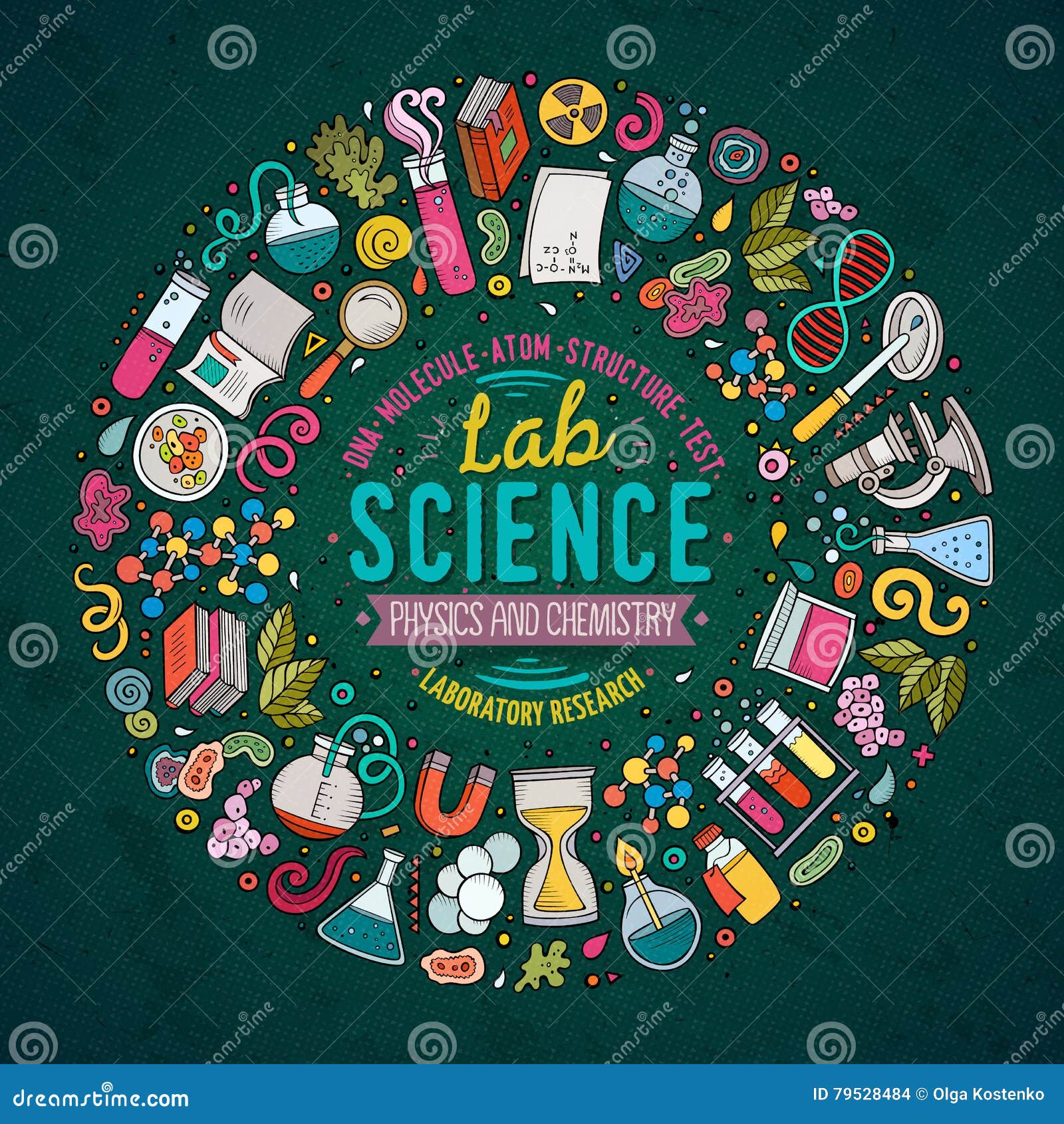 Set of Science Cartoon Doodle Objects, Symbols and Items Stock Vector ...