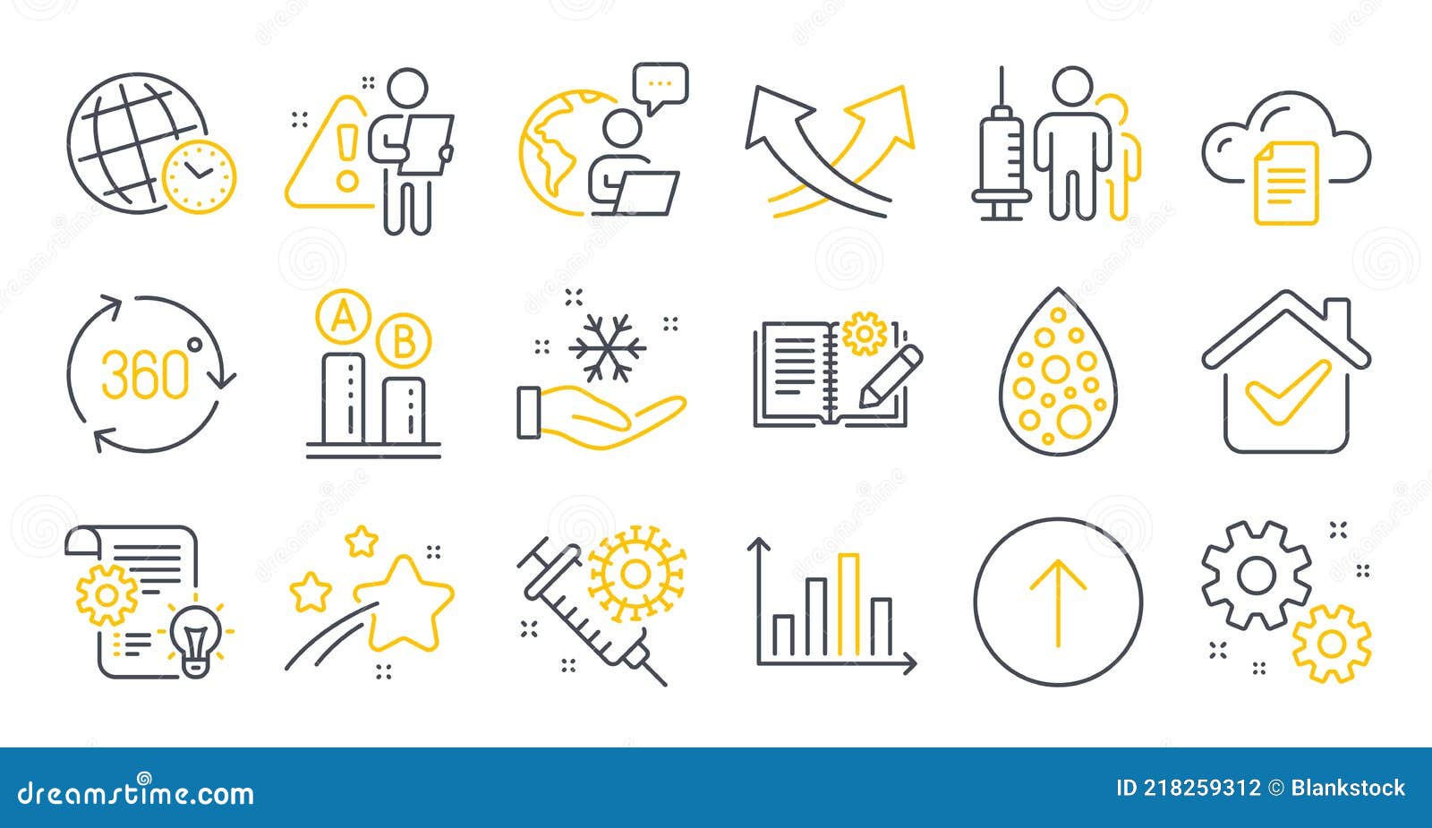 Set of Science Icons, Such As Ab Testing, Engineering Documentation ...