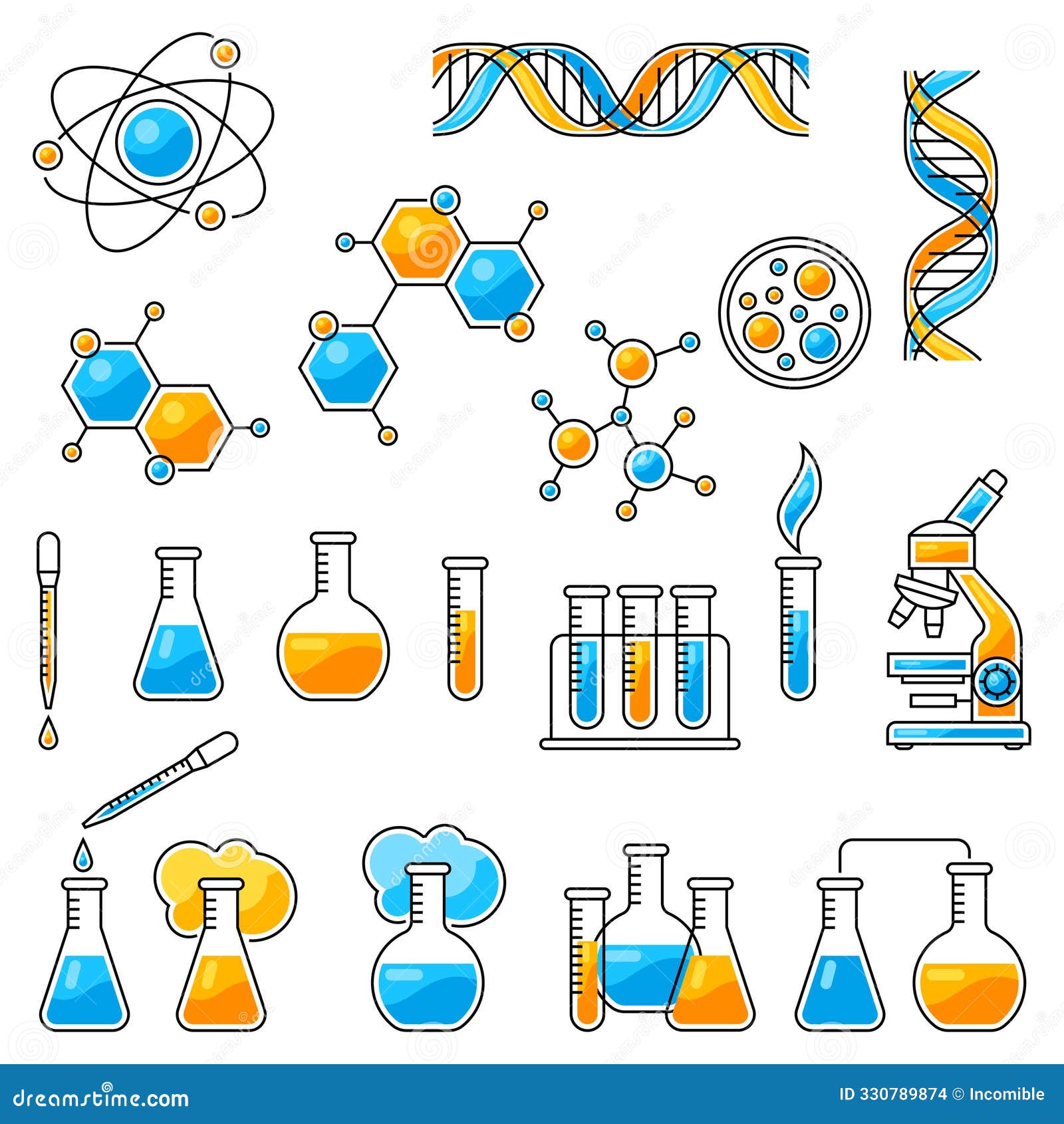 Set of Science Items. Medical Concept Image Stock Illustration ...