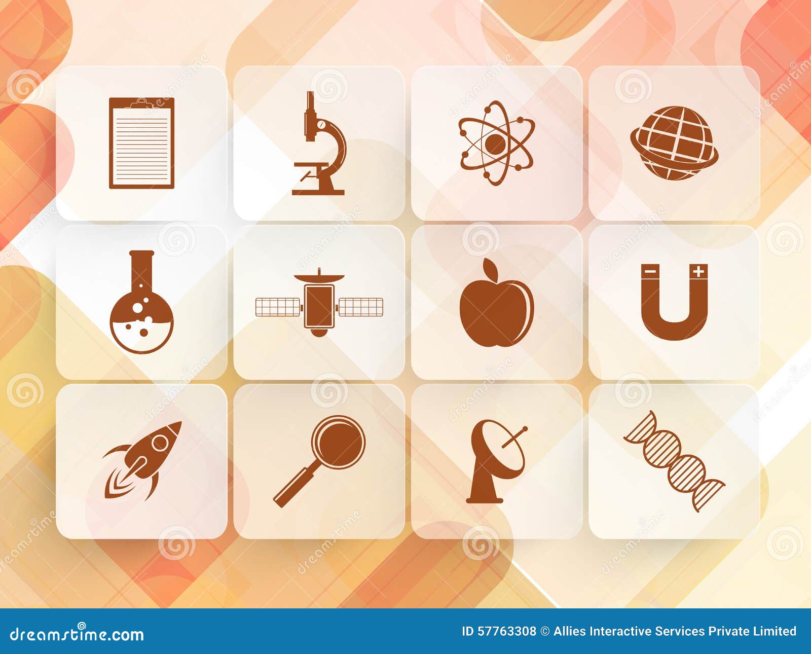 Set of Science Signs and Symbols. Stock Illustration - Illustration of ...