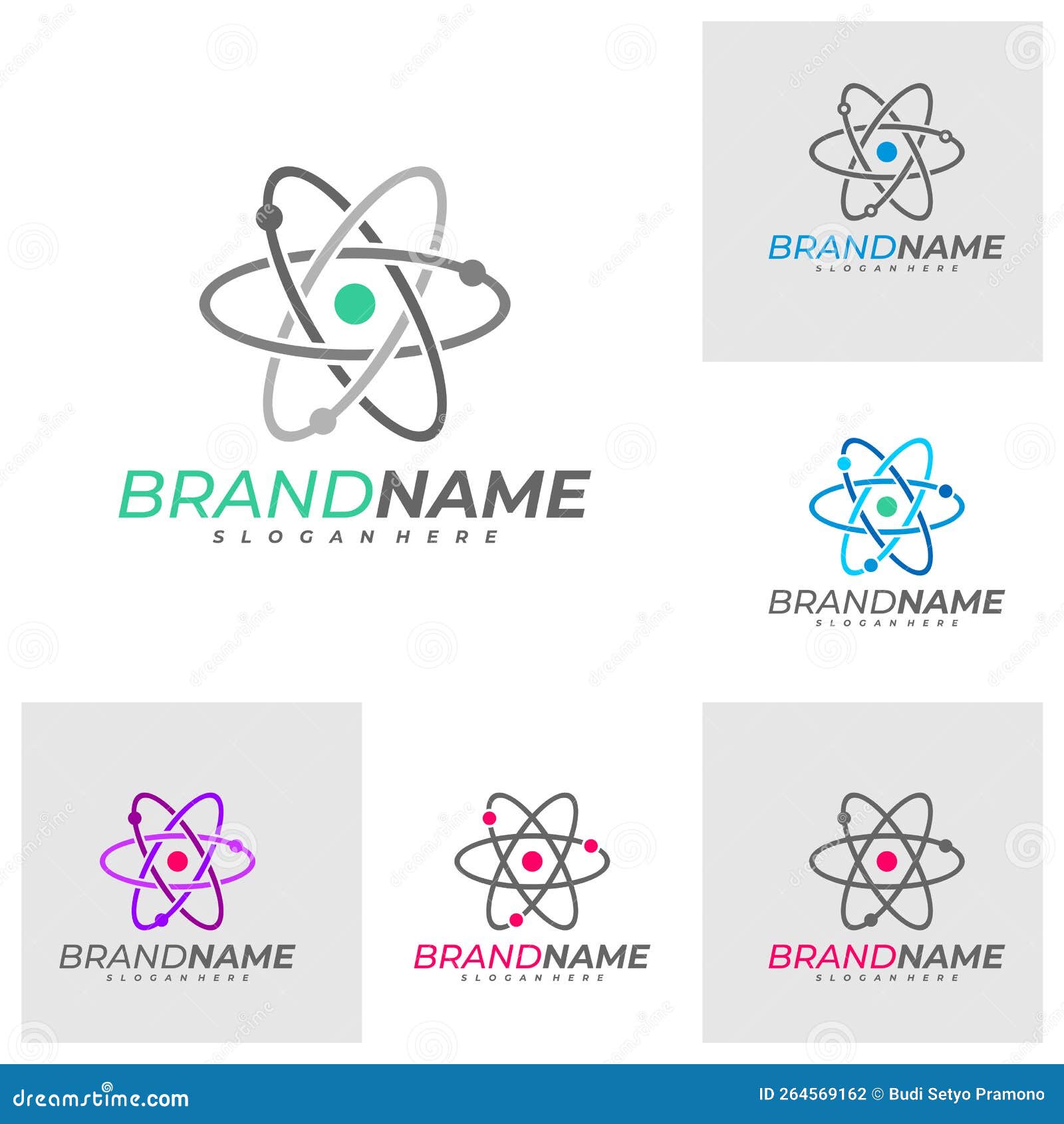 Set of Scientific Atom Logo Template, Science Logo Design Vector Stock ...