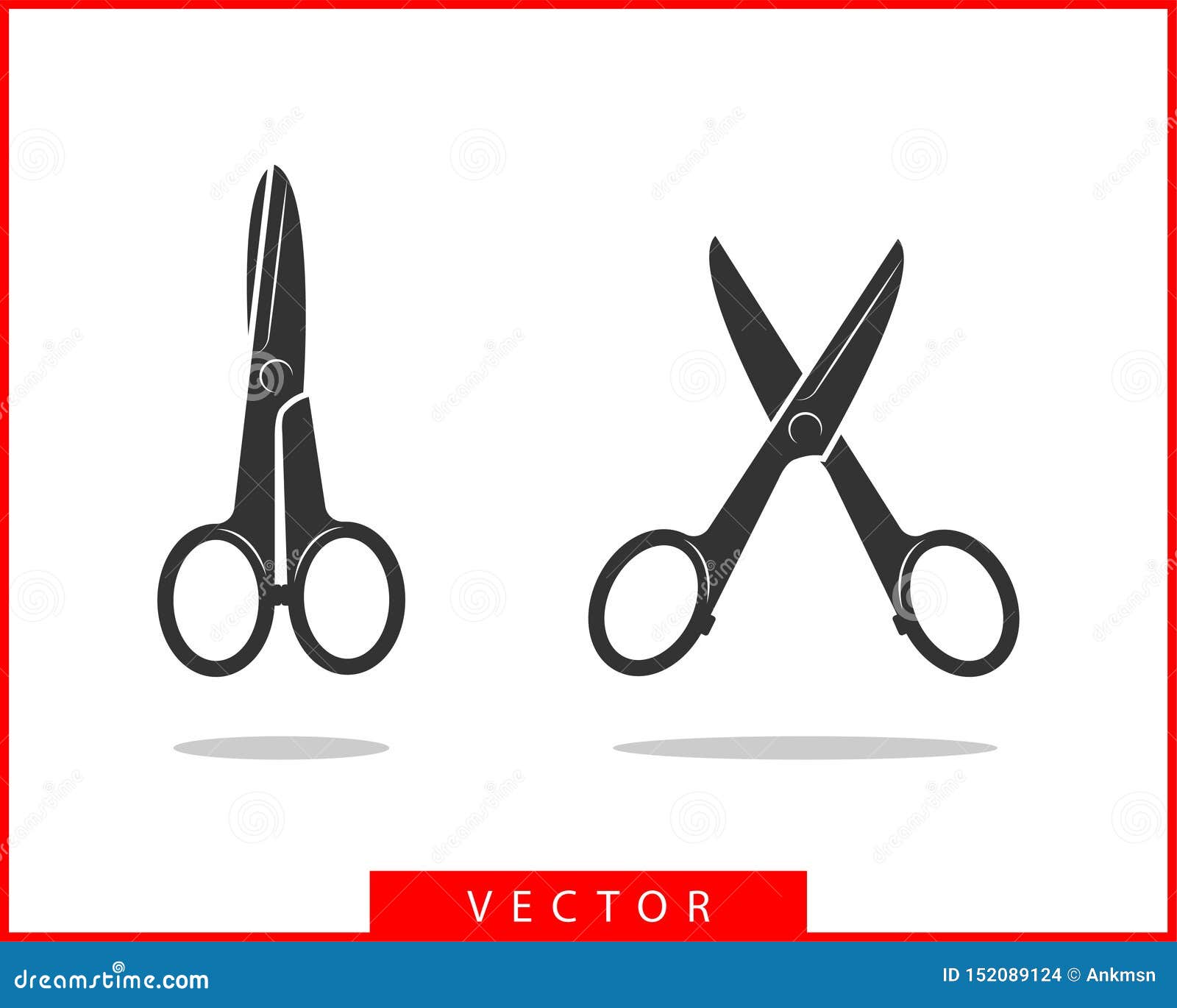 Set Scissor Icon. Scissors Vector Design Element or Logo Template Stock Vector - Illustration of ...